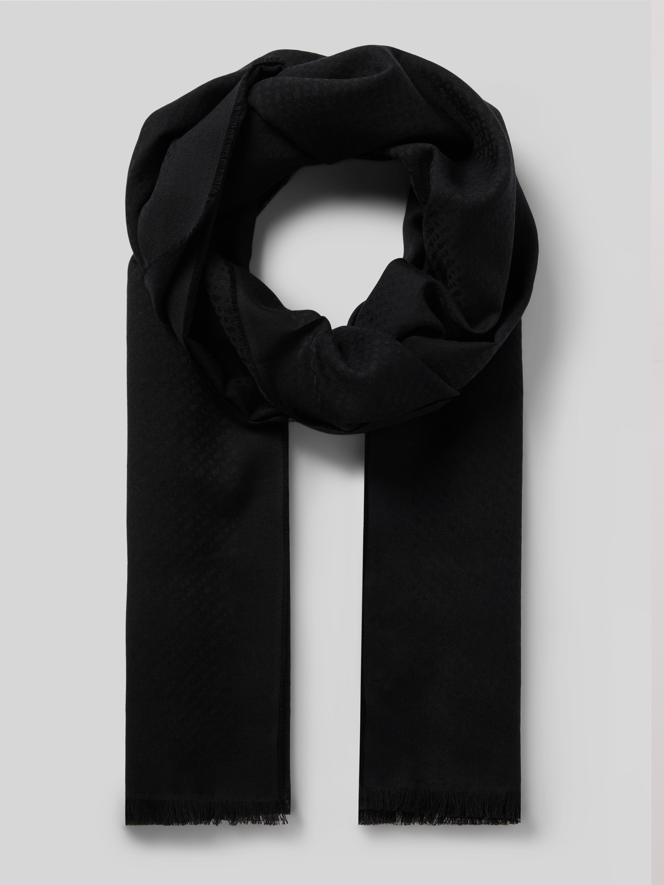 Kup online BOSS Szal z mieszanki bawełny i wełny model ‘LEDONIO’ (czarny)