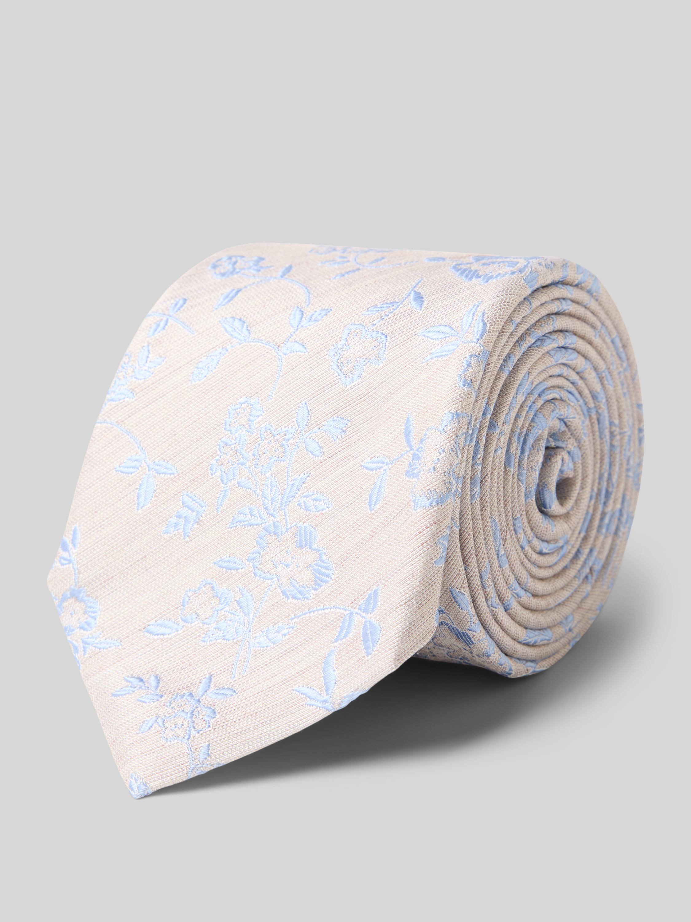 OLYMP Krawatte aus Seiden-Mix mit floralem Allover-Stitching (bleu ...