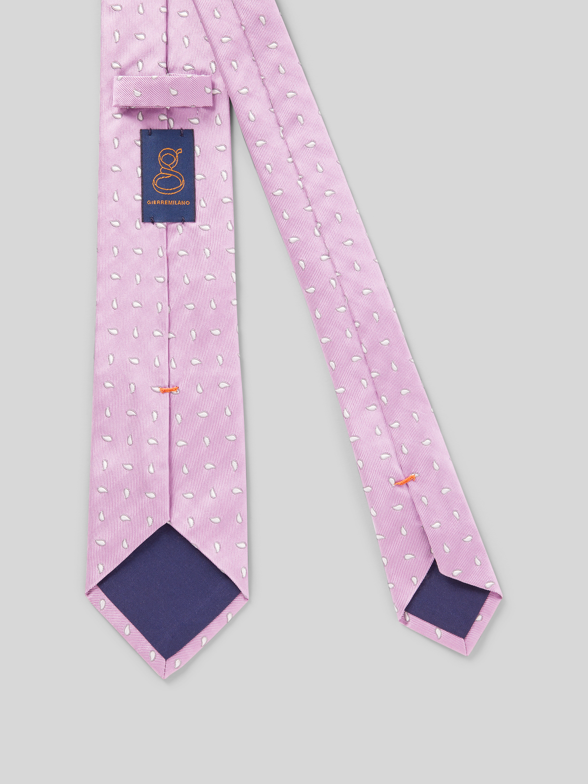 Gierremilano Stropdas van pure zijde met all-over stitching (7,5 cm) in ...
