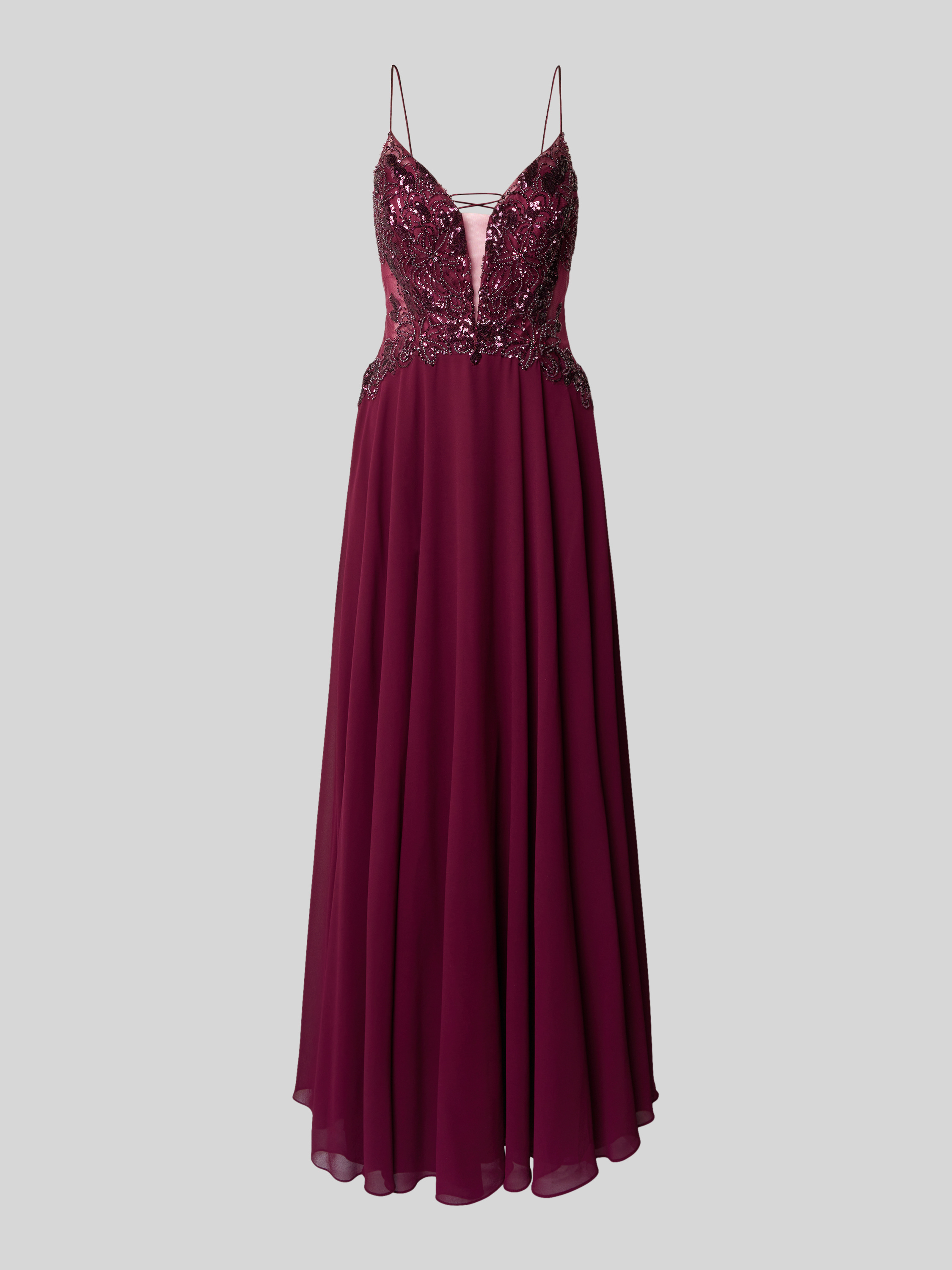 Abendkleid Lang Bordeaux