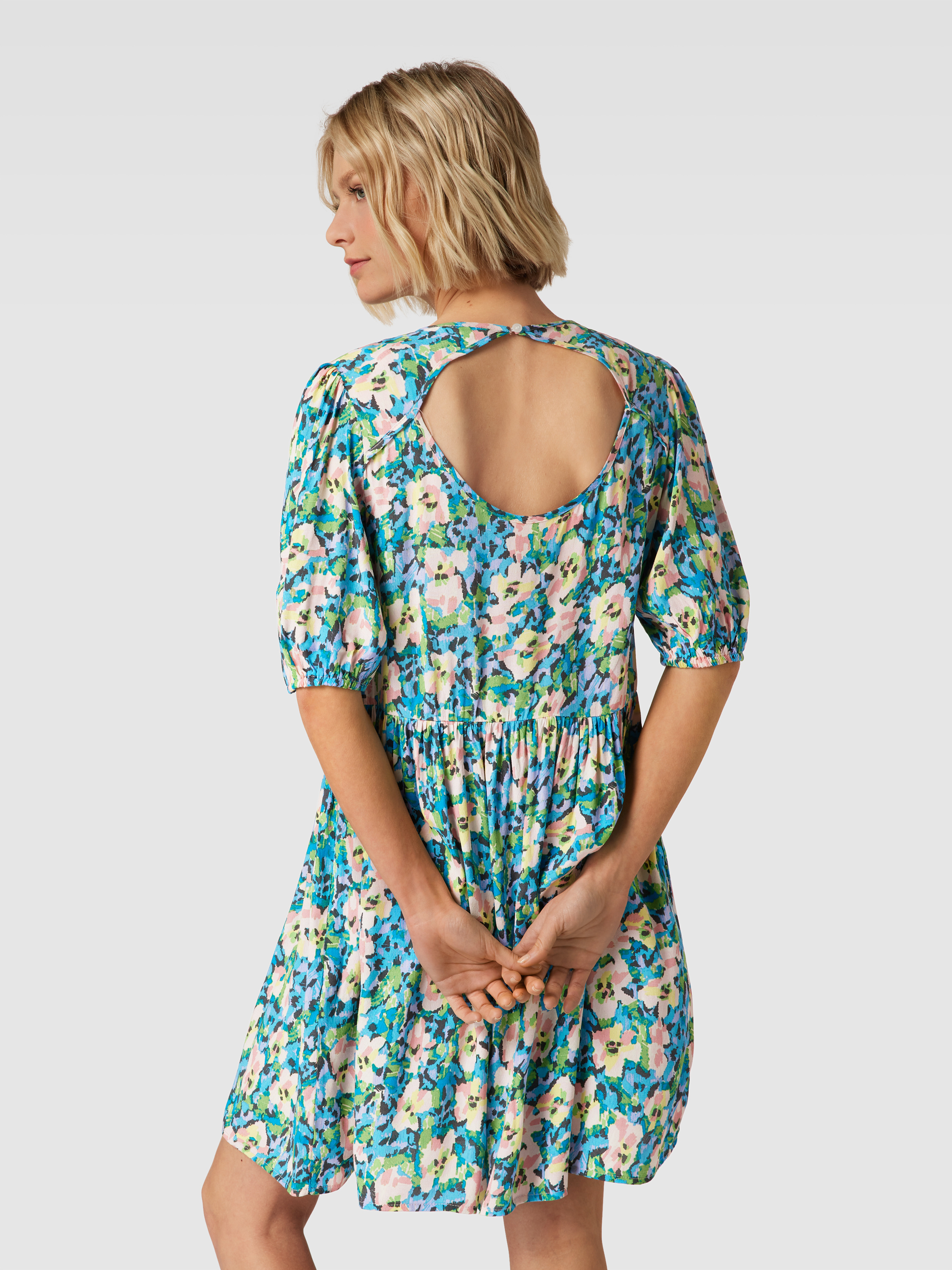 Jake*s Casual Knielanges Kleid mit Allover-Muster aus reiner Viskose ...