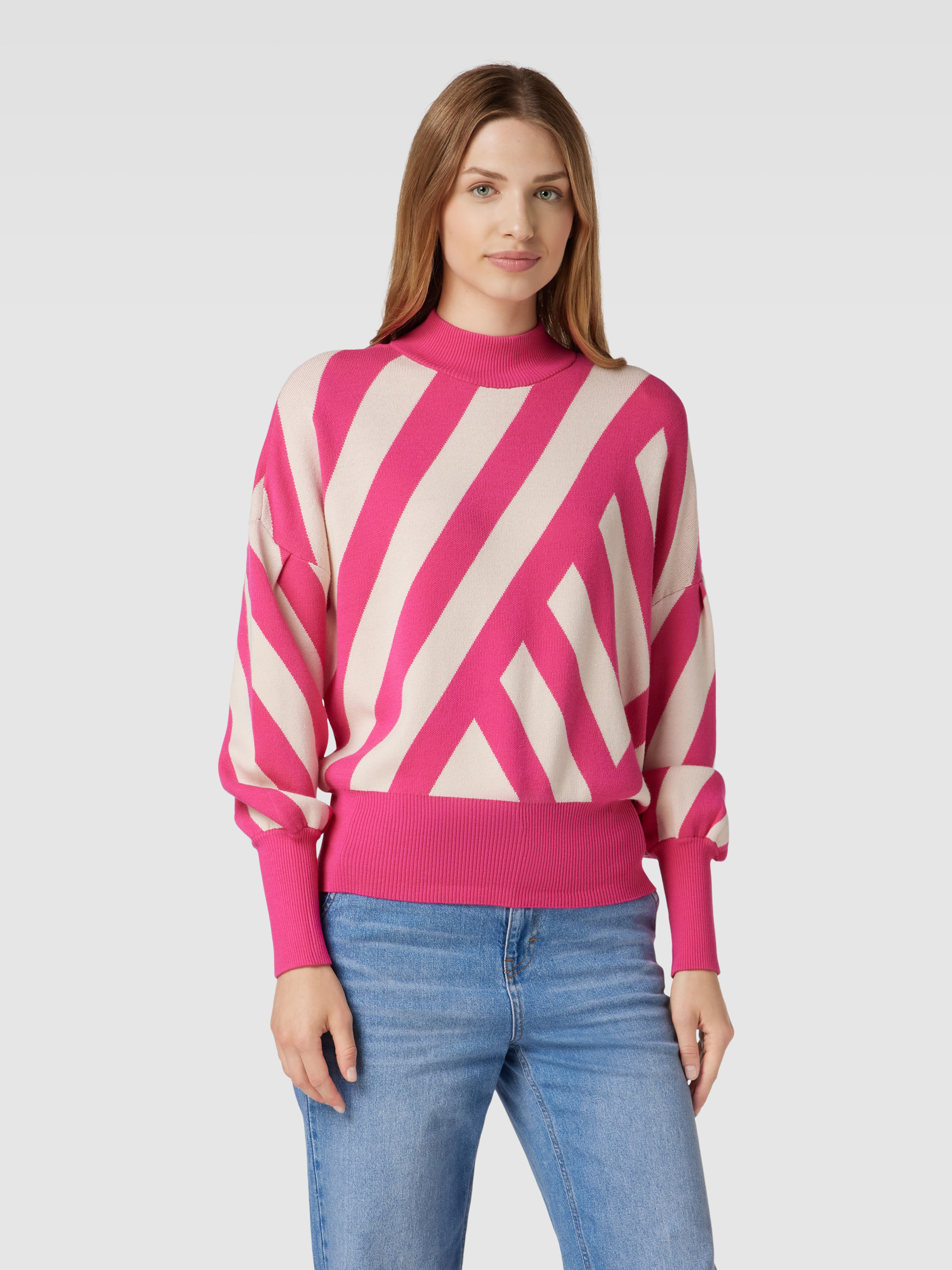 YAS Strickpullover mit Allover-Muster Modell 'FONNY' (pink) online kaufen