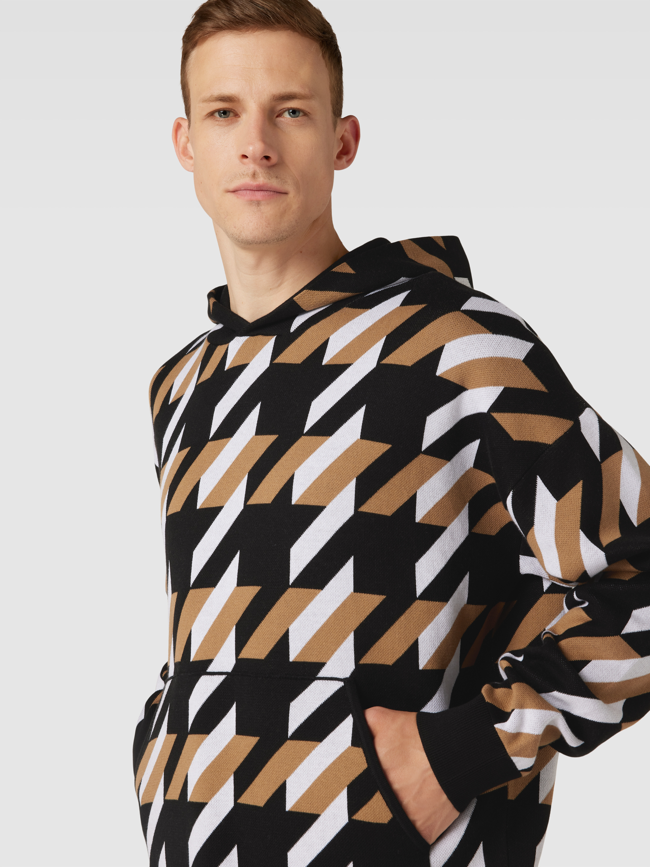 BOSS Hoodie mit Allover-Muster Modell 'Ofondo' (black) online kaufen