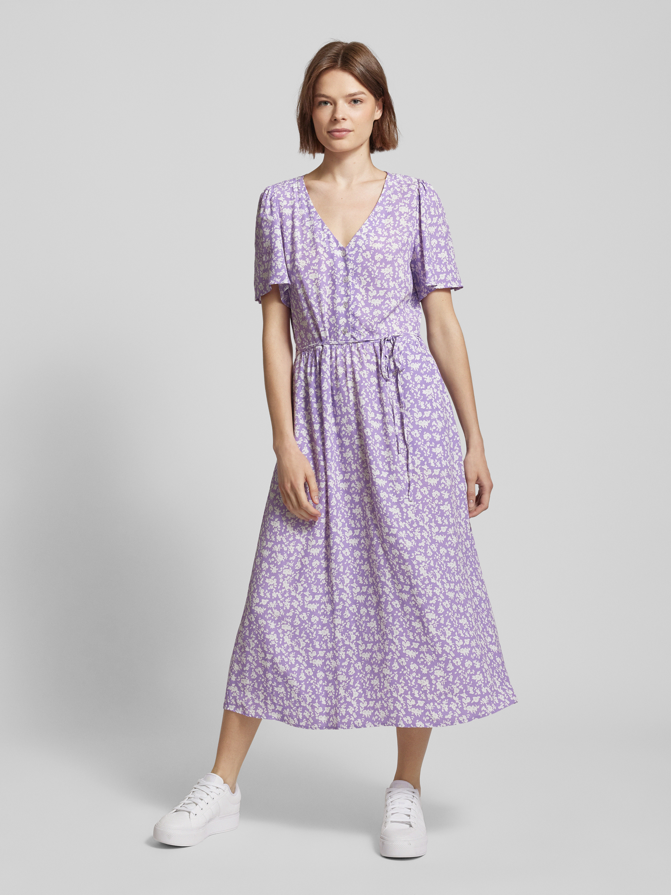 Marc O'Polo Denim Midikleid aus Viskose mit Bindegürtel (flieder ...