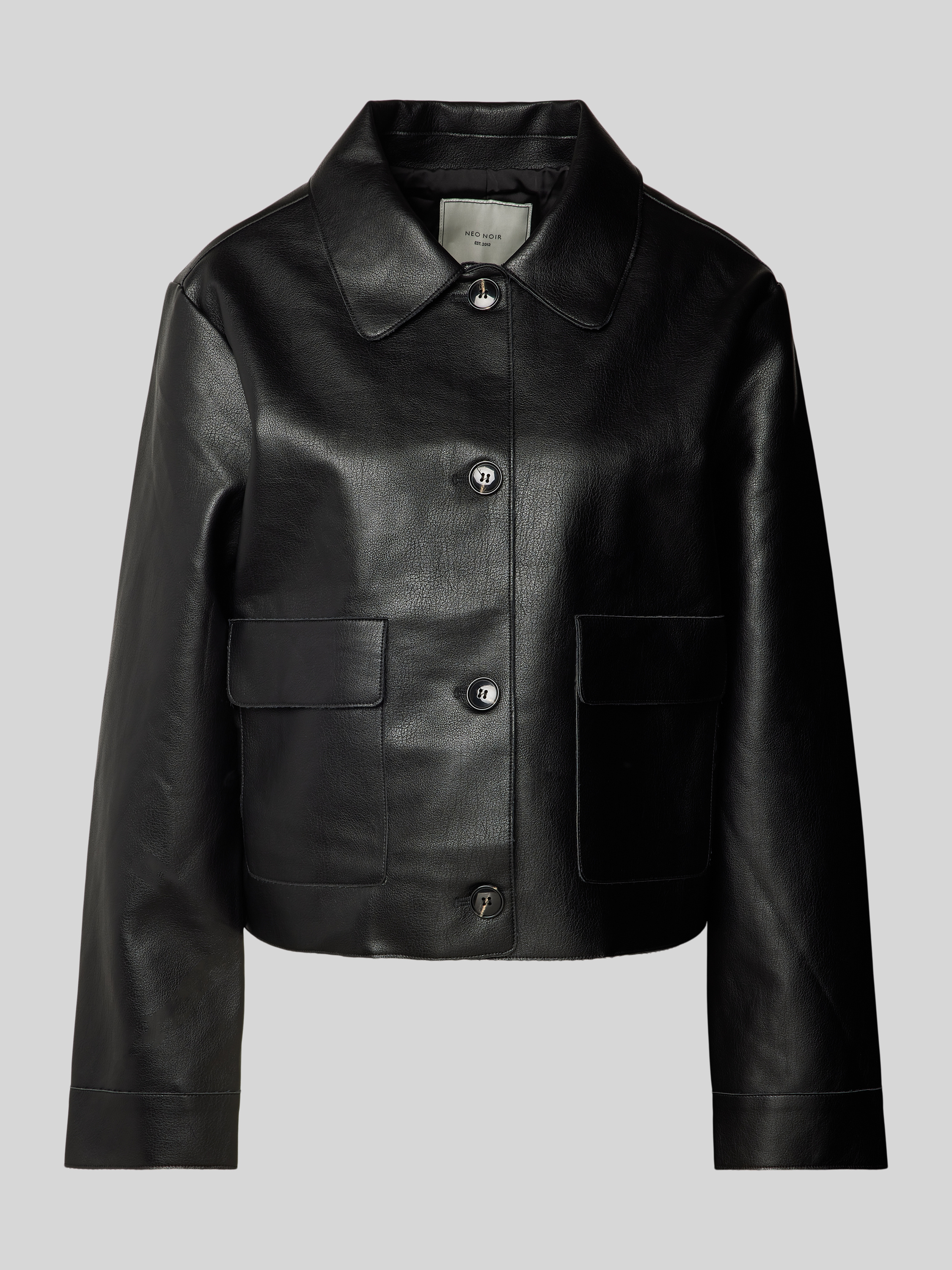 Neo Noir Kunstlederjacke mit Knopfverschluss Modell 'Romana' (black ...