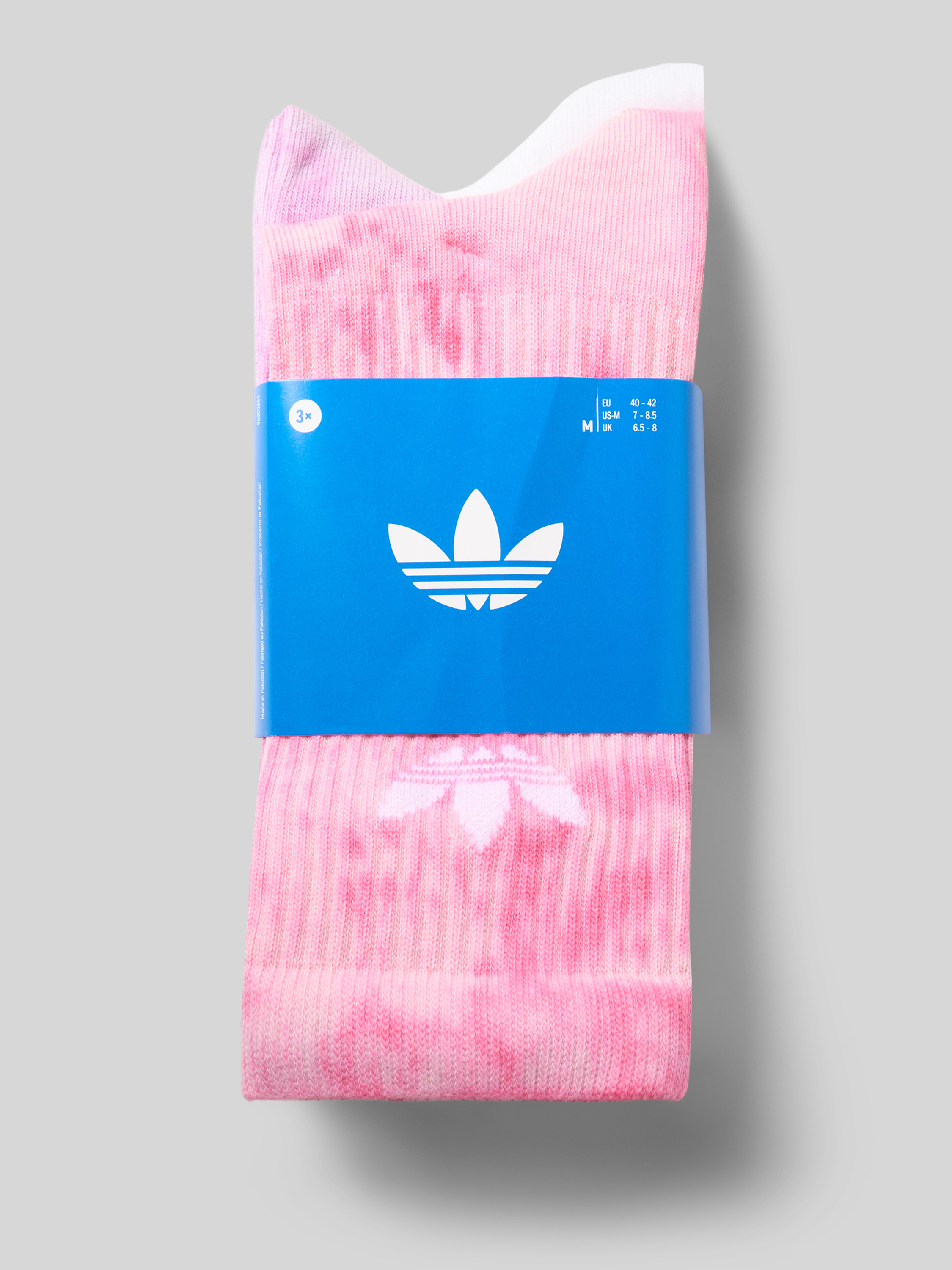 adidas Originals Sokken met labelprint in een set van 3 paar in felroze ...