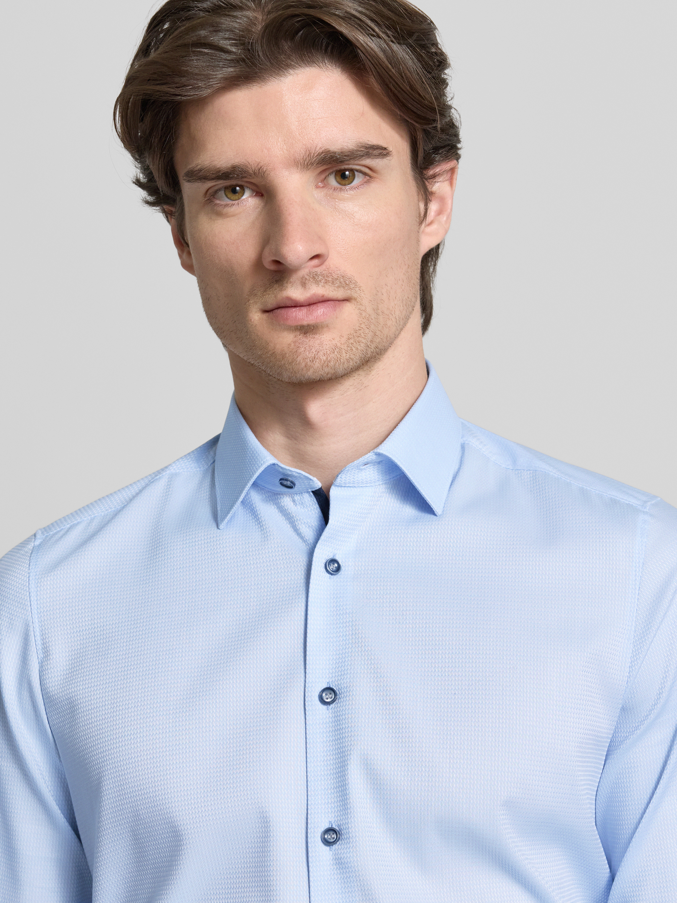 OLYMP Level Five Regular fit zakelijk overhemd van katoenmix met kentkraag in bleu online kopen ...