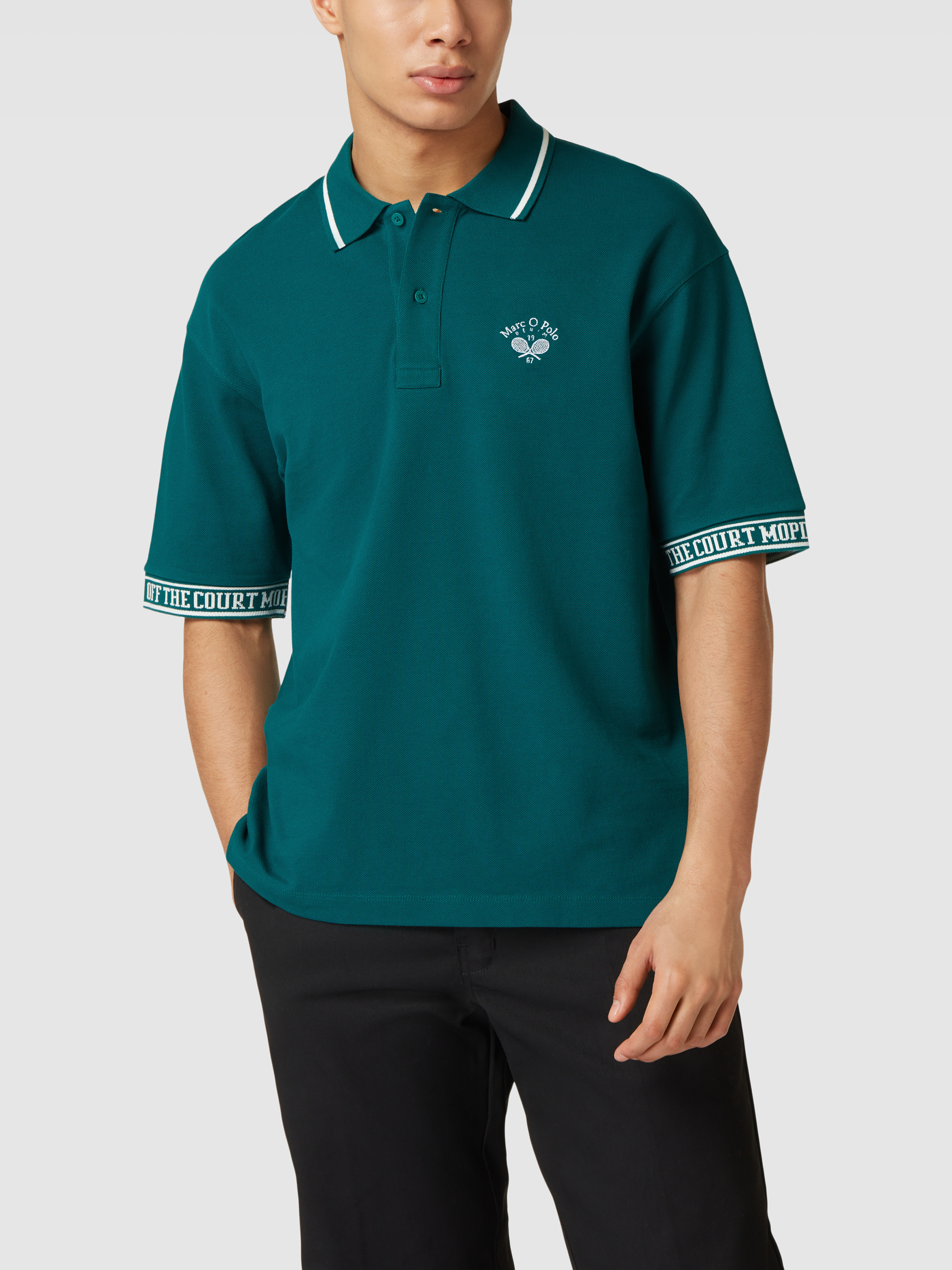 Marc O'Polo Denim Poloshirt mit Label-Stitching (bottle) online kaufen