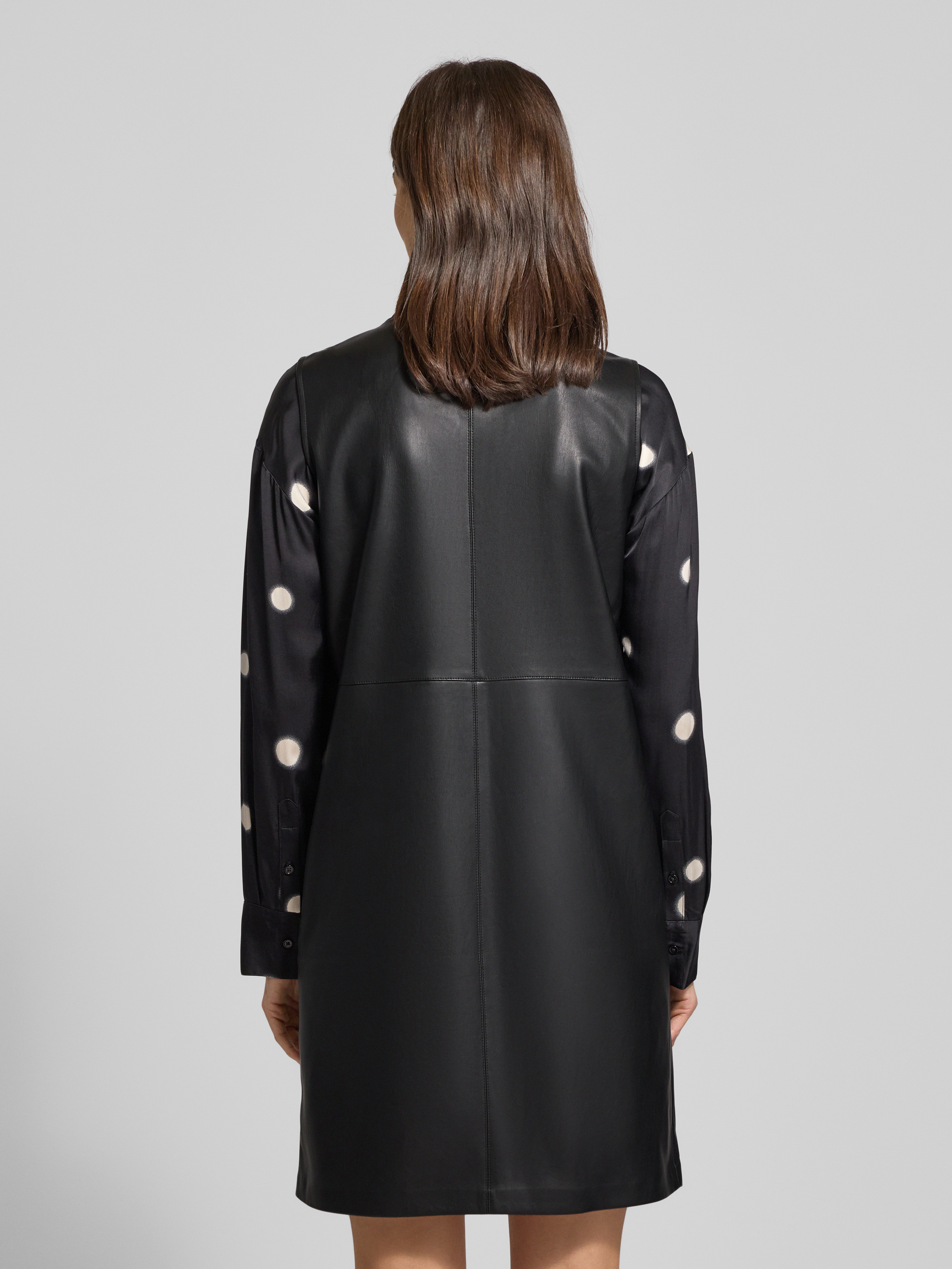 OPUS Knielange jurk in leerlook, model 'Wancy' in zwart online kopen | P&C
