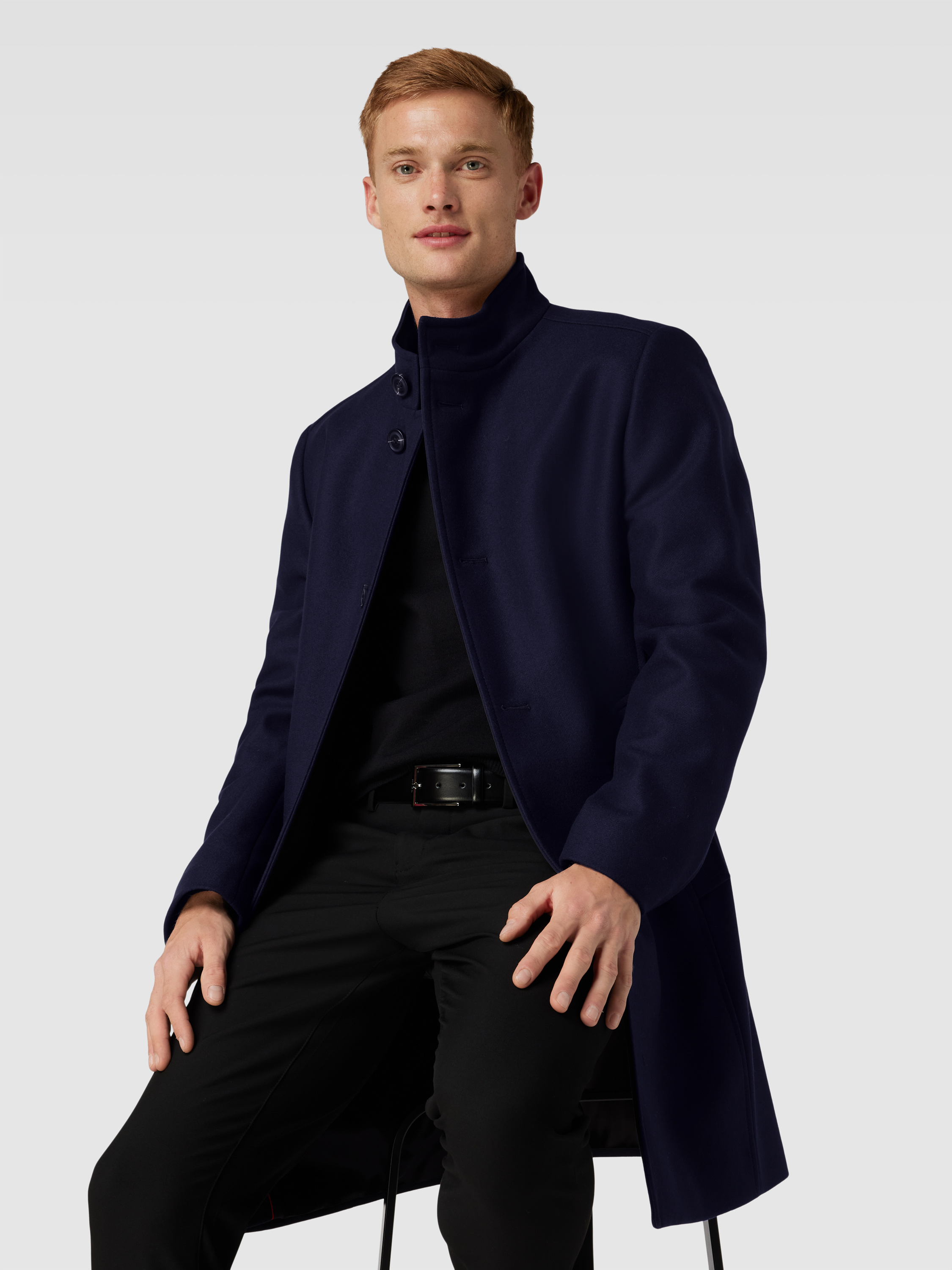 HUGO Mantel mit Leistentaschen Modell 'Mintrax' (marine) online kaufen