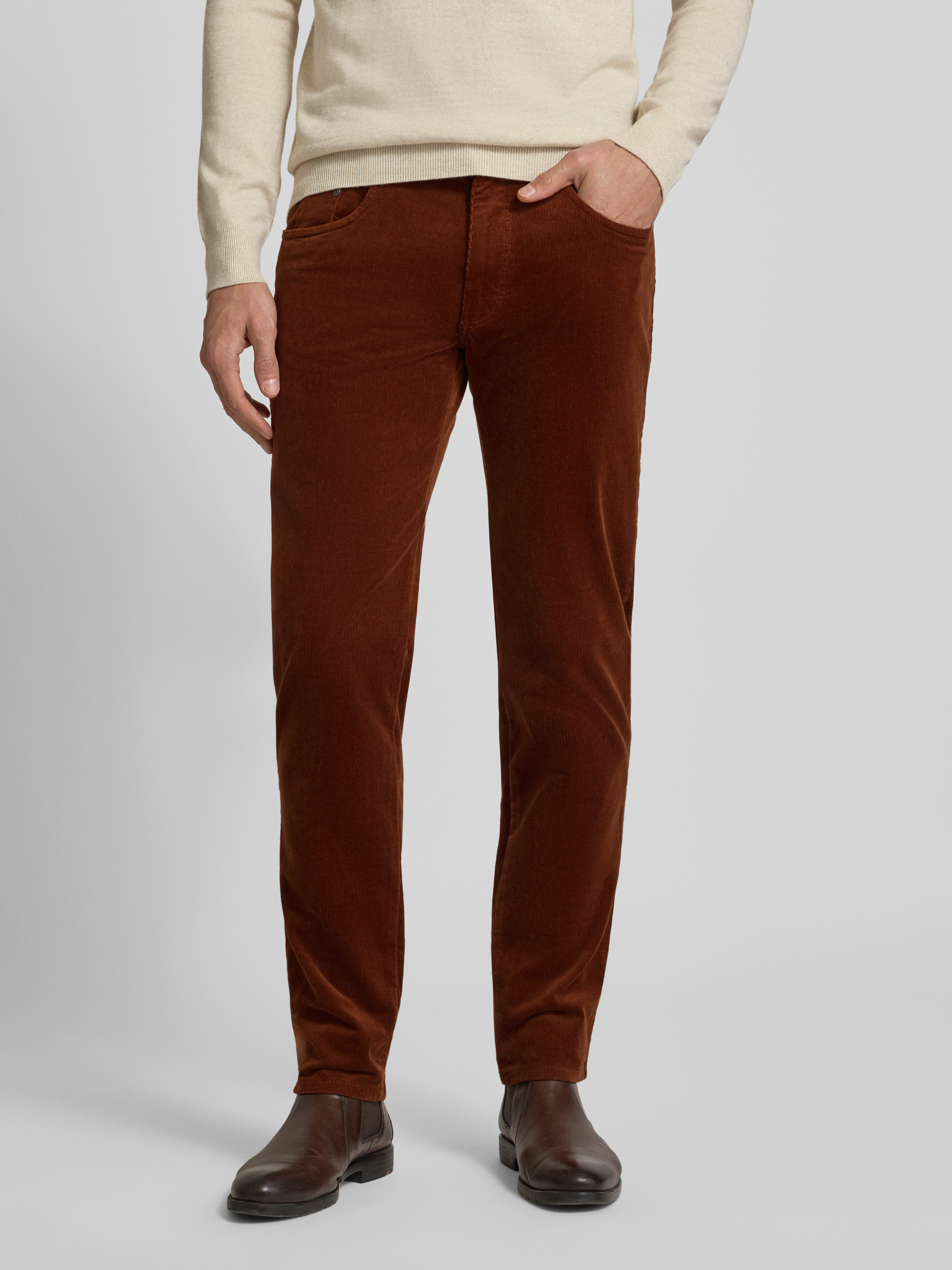 Kup online bugatti Spodnie materiałowe o kroju modern fit z 5 kieszeniami (koniakowy)