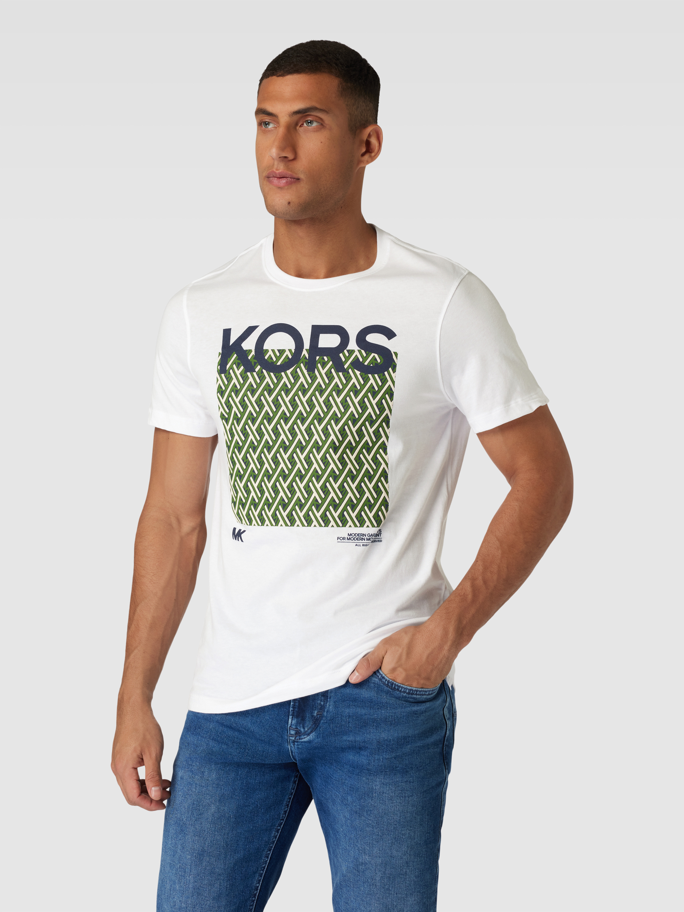 Michael Kors T-Shirt mit Motiv- und Label-Print Modell 'LATTICE KORS ...