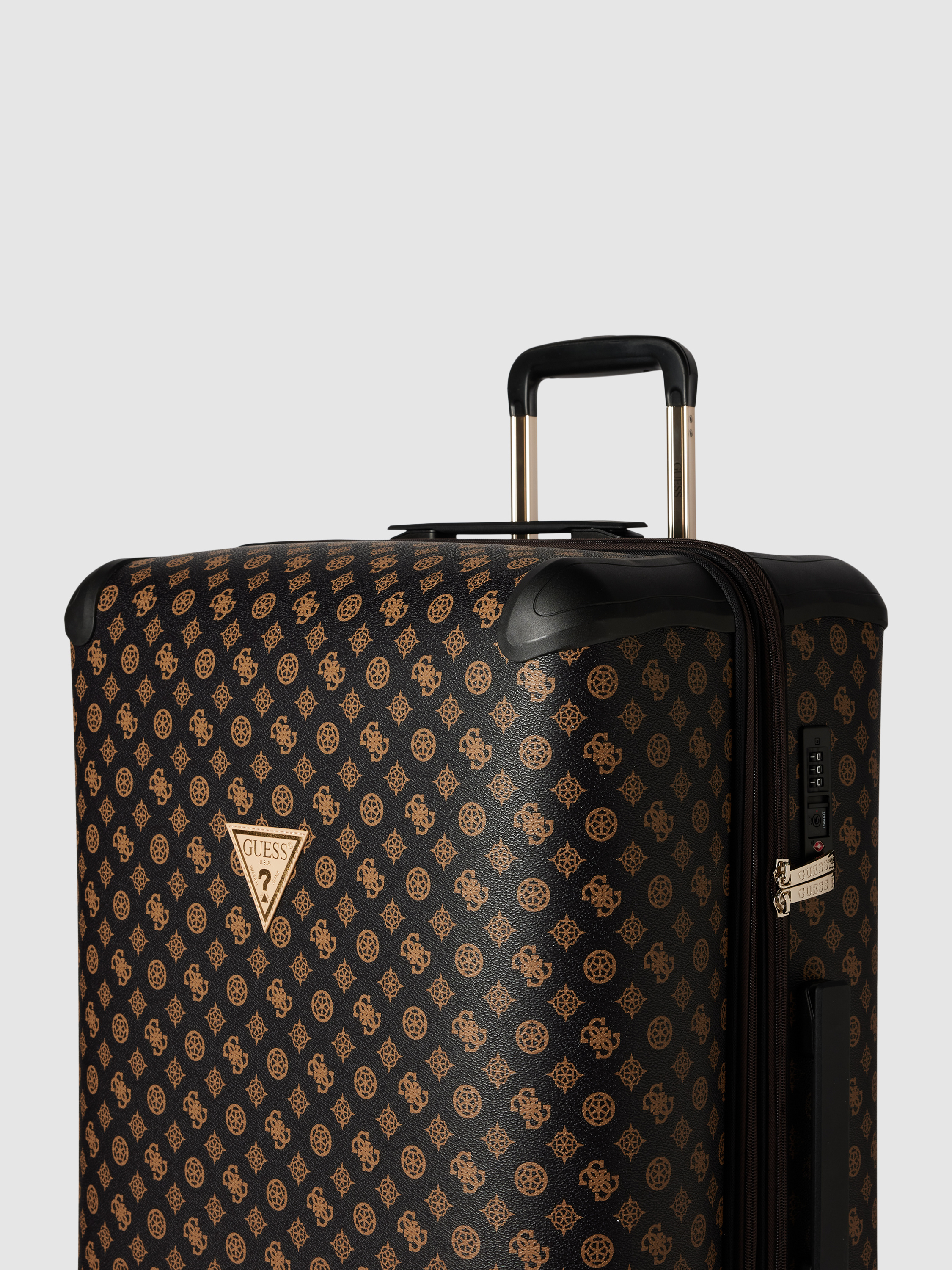 Guess Hardcase Trolley mit Allover-Label-Print Modell 'WILDER' (camel ...