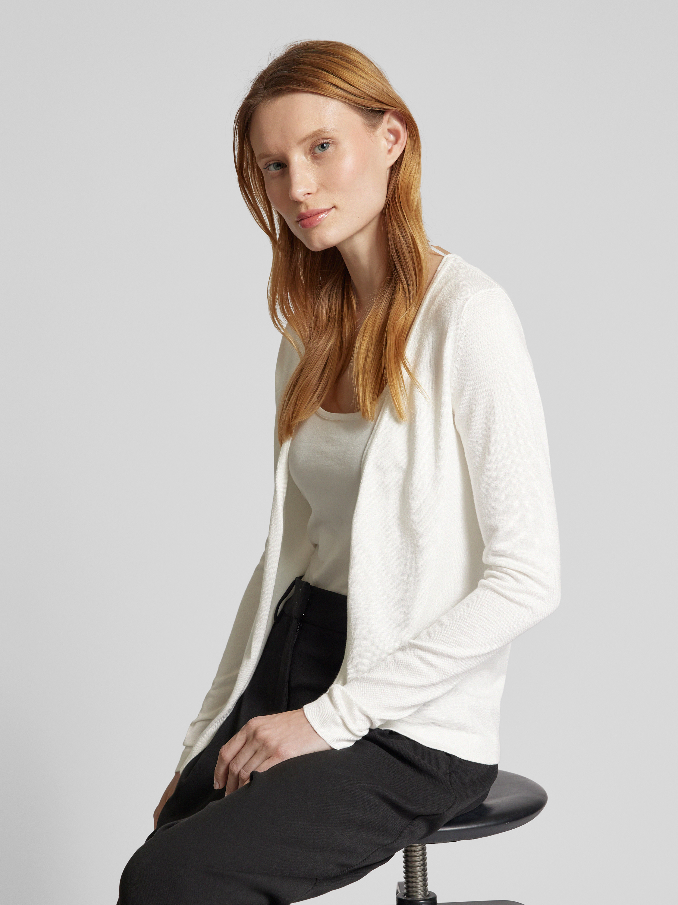 Kaffe Strickjacke aus Viskose-Mix mit Schalkragen Modell 'ASTRID ...