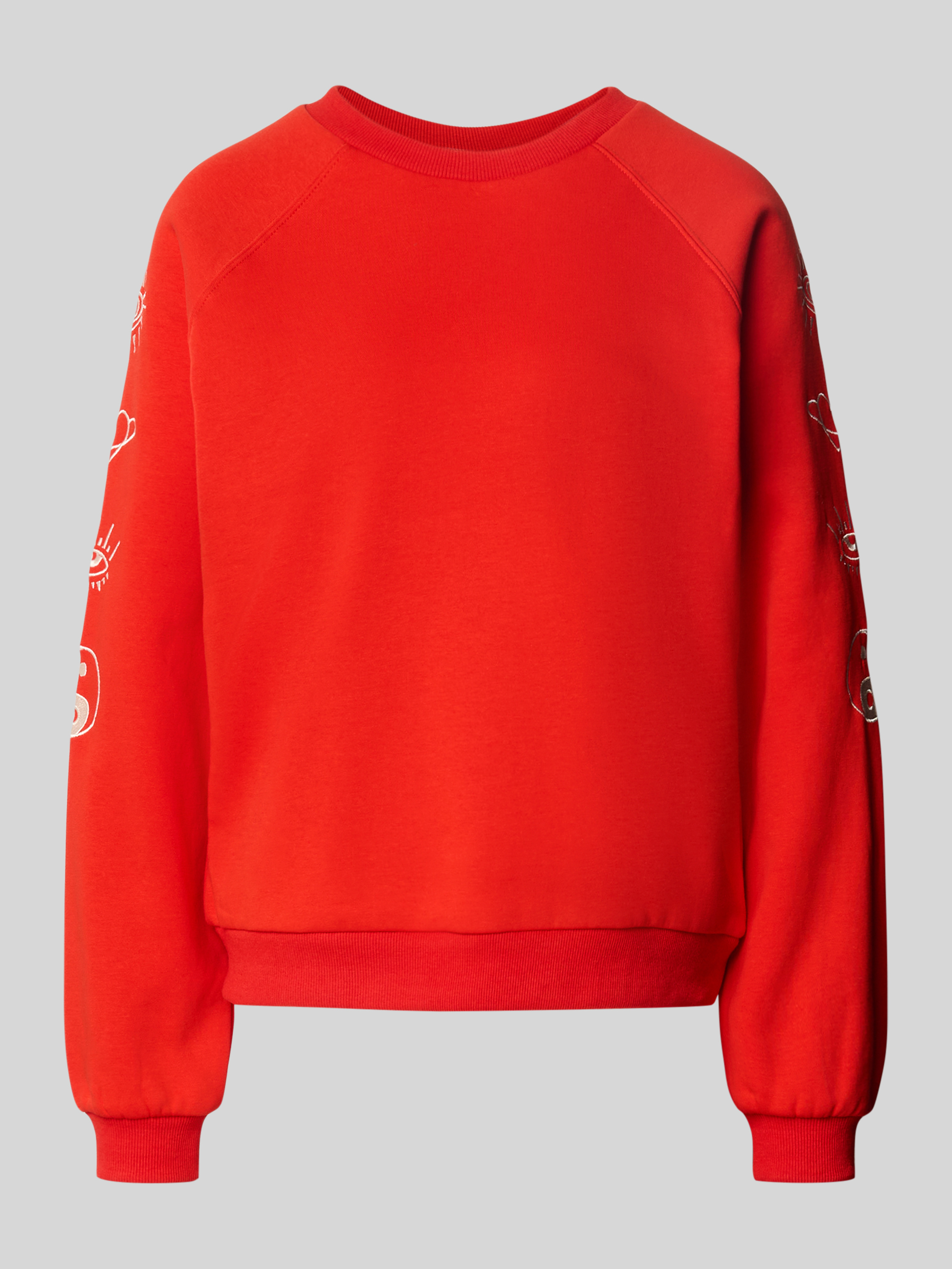 ICHI Sweatshirt met ribboorden, model 'LELA' in lichtrood online kopen | P&C