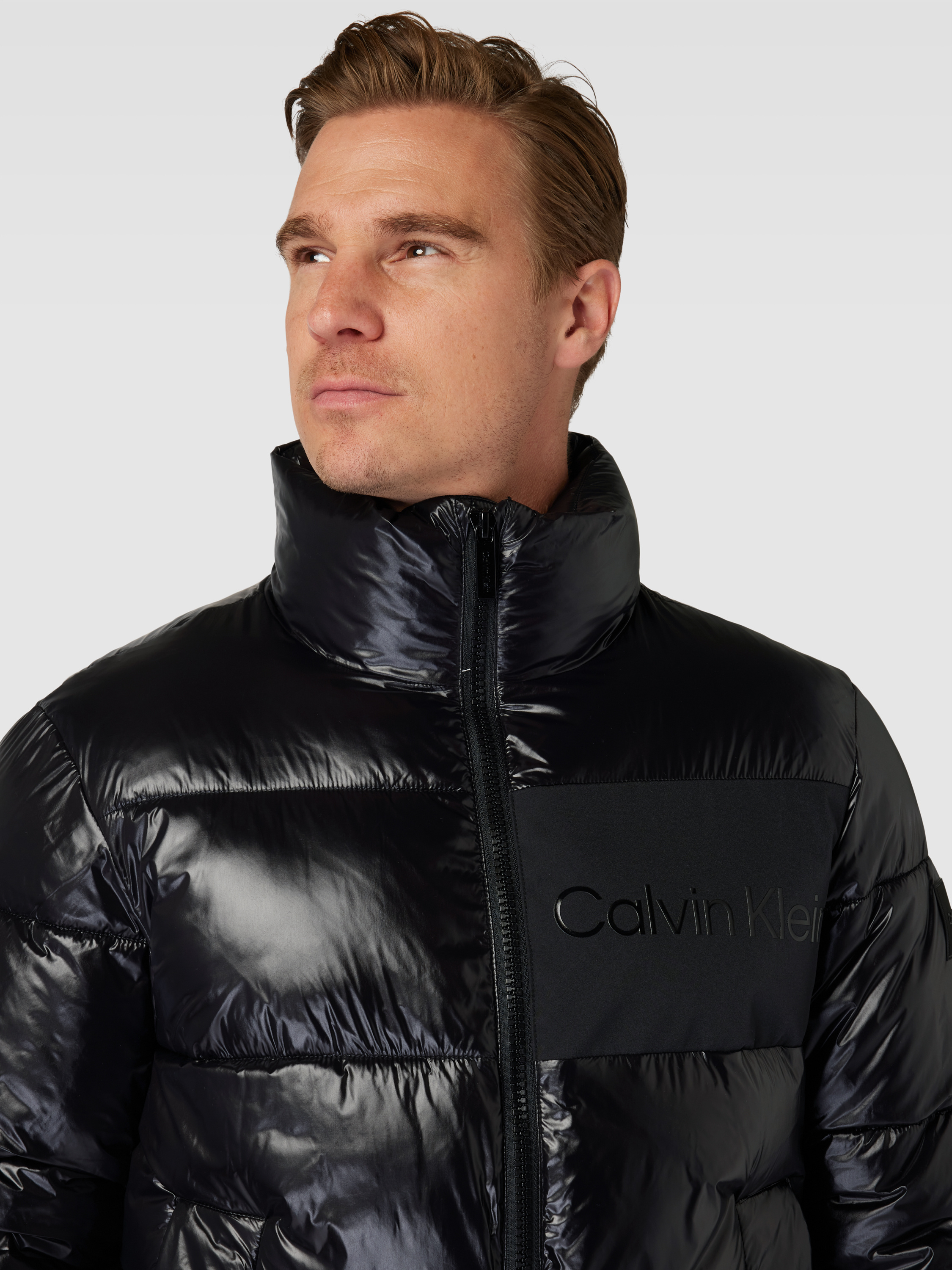 CK Calvin Klein Gewatteerd jack met labelprint in zwart online kopen | P&C
