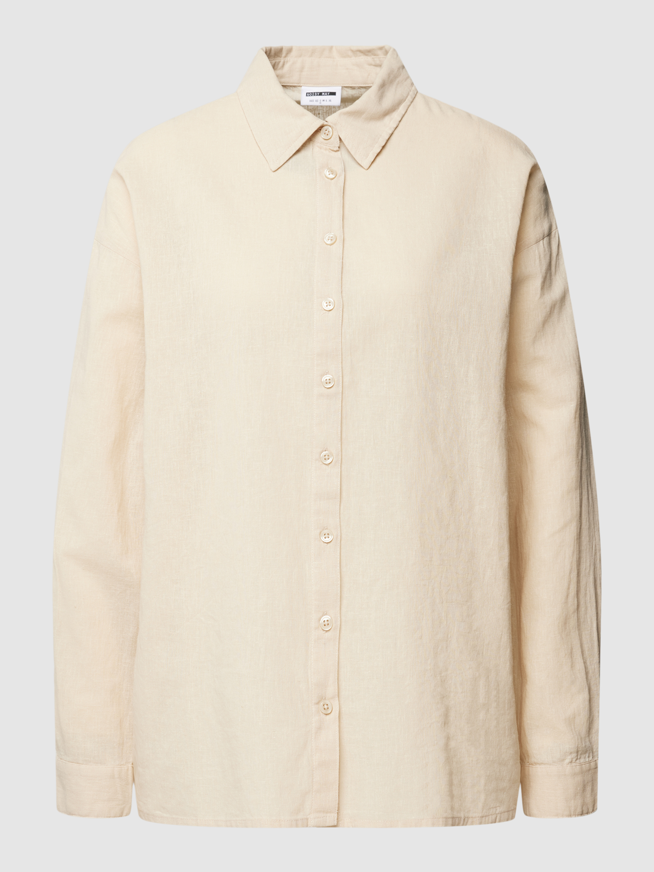 Noisy May Oversized overhemdblouse met overhemdkraag, model 'MOYA' in zand online kopen | P&C