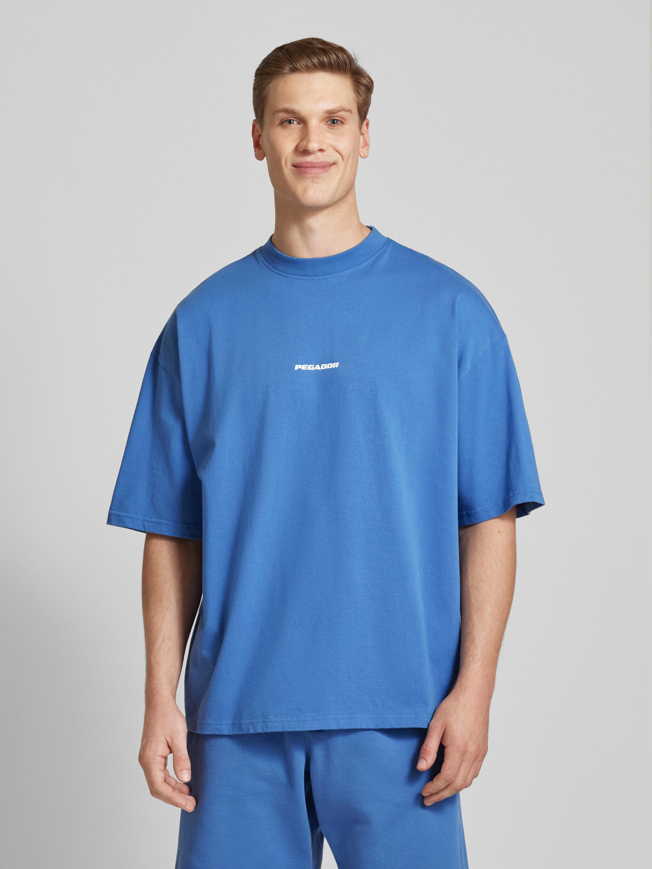 Pegador Oversized T-Shirt mit Label-Print (blau) online kaufen