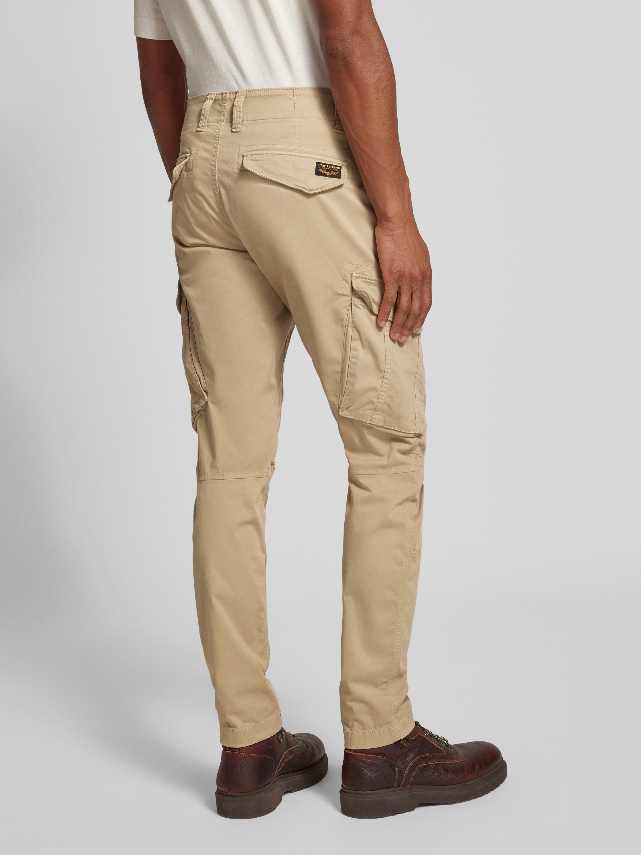 PME Legend Tapered Fit Cargohose mit Label-Print Modell 'NORDROP' (sand ...