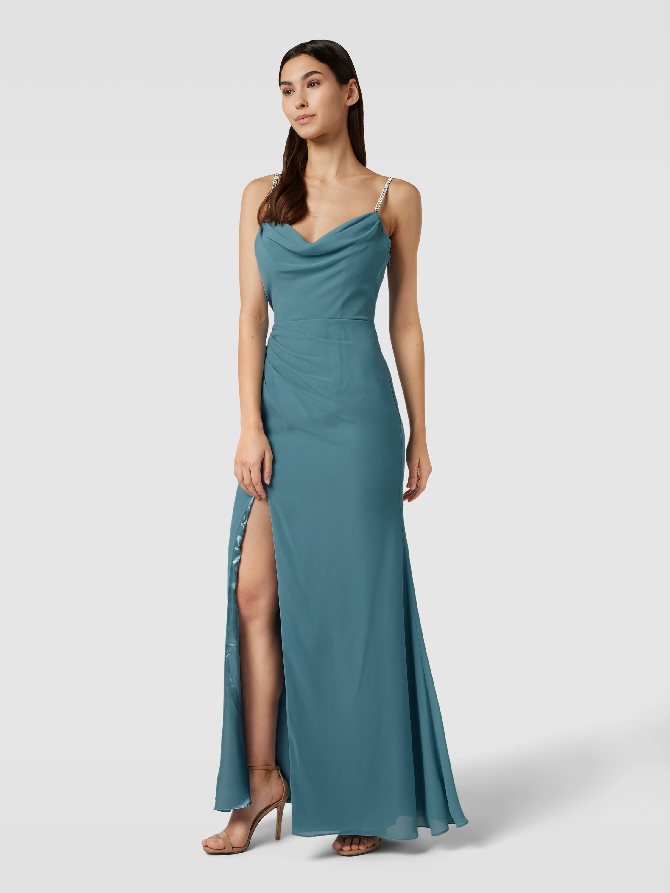 Luxuar Abendkleid mit seitlicher Raffung (ocean) online kaufen