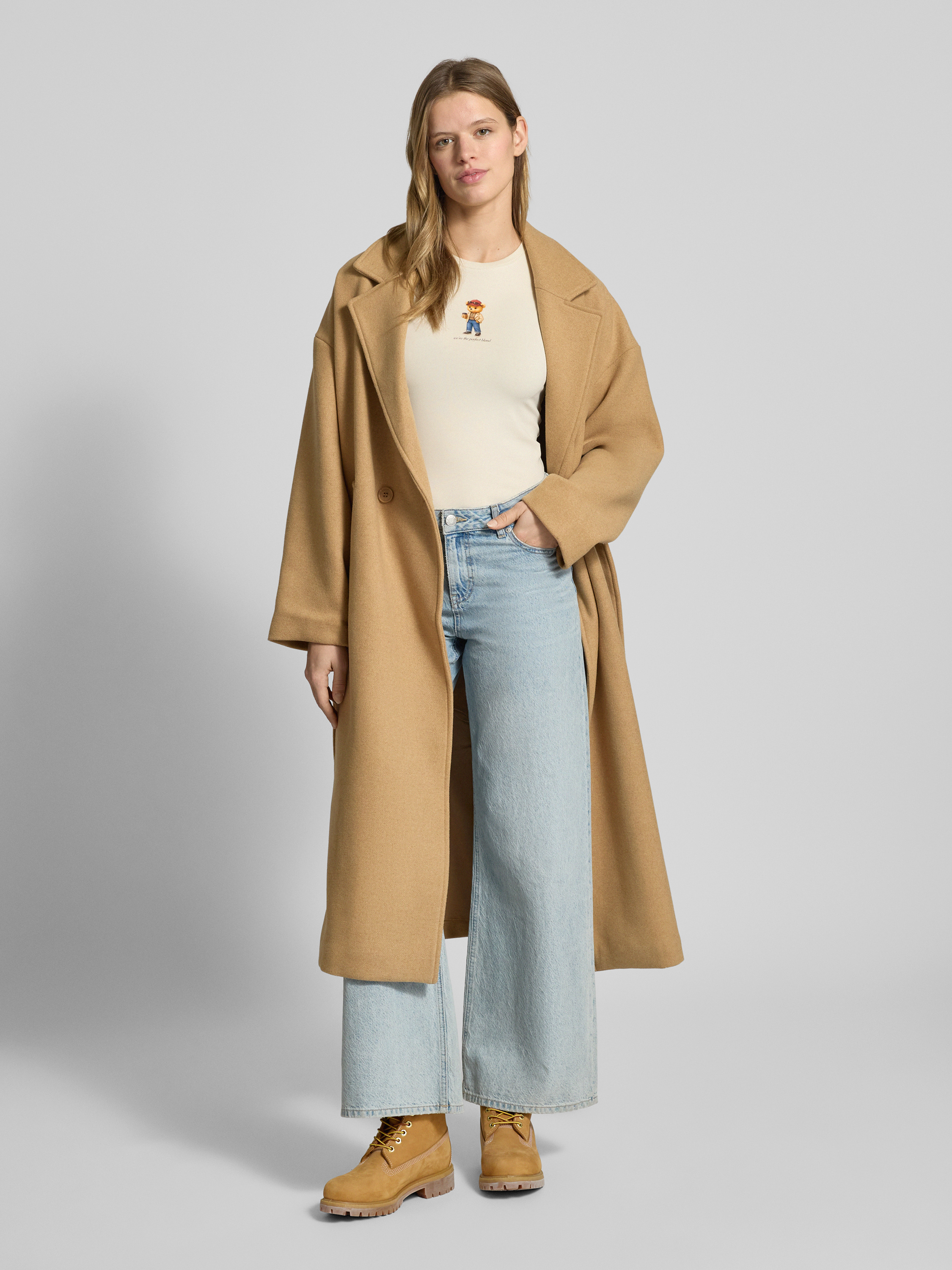 Review Slim fit T-shirt met logoprint, model 'Sweet' in offwhite online ...