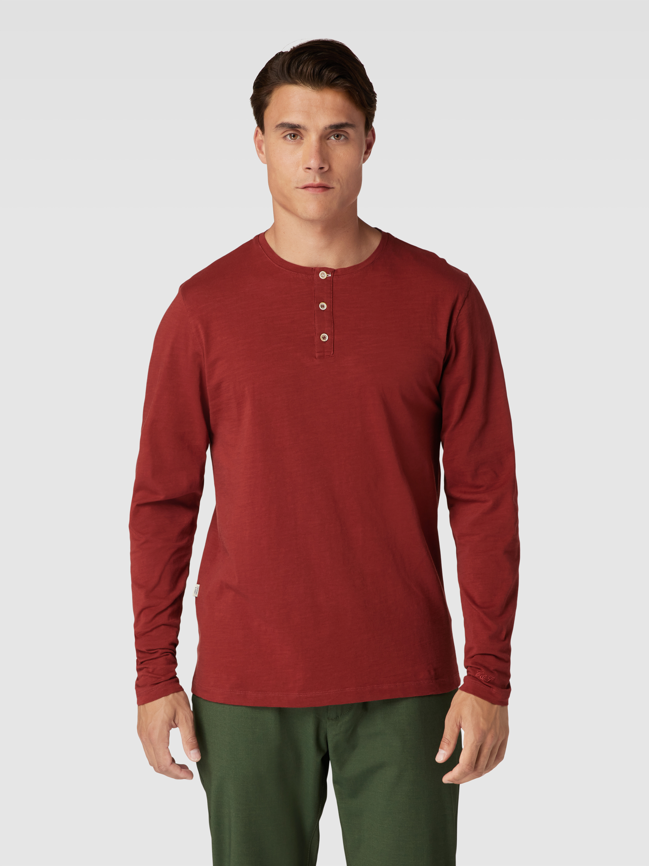 Colours & Sons Shirt met lange mouwen en labelstitching, model 'HENLEY ...