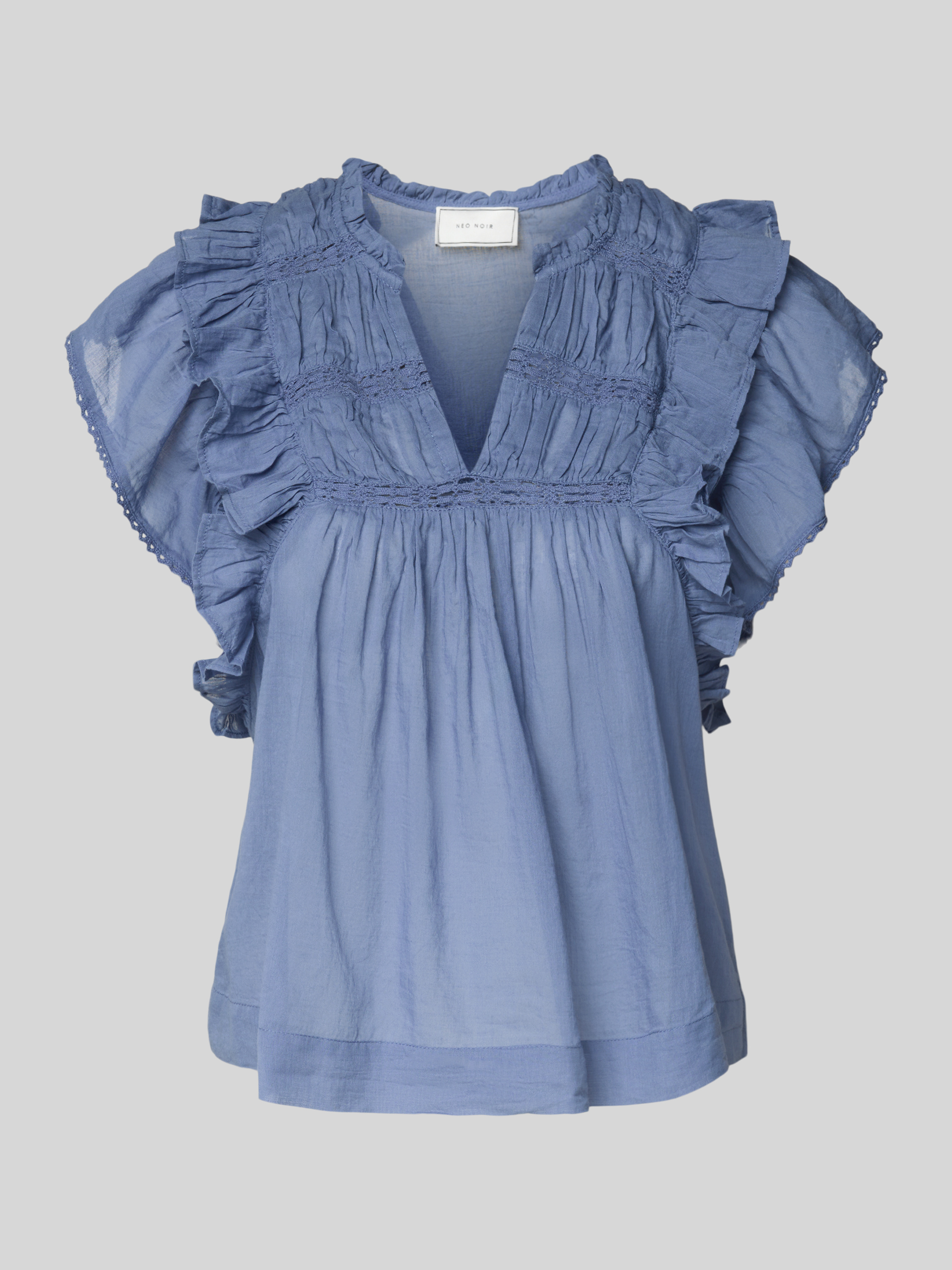 Neo Noir Regular Fit Blusentop mit Kappärmeln Modell 'Jayla' (rauchblau ...