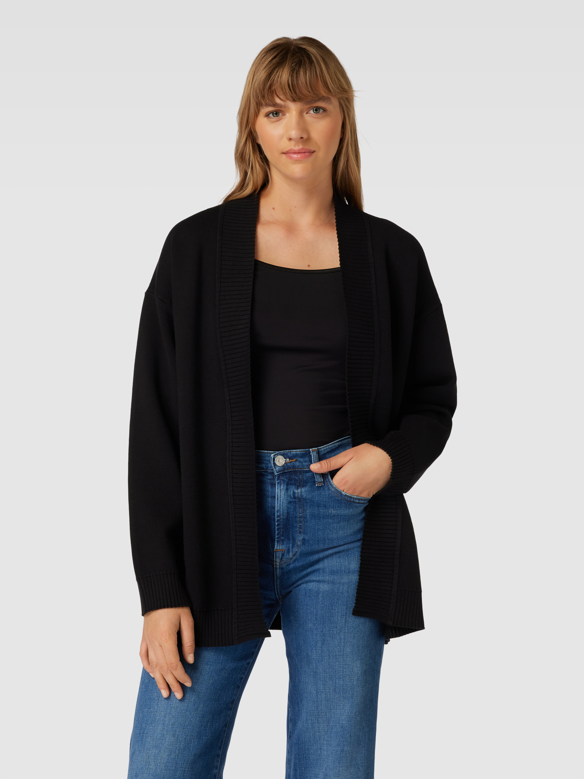 Object Cardigan mit offener Vorderseite Modell 'REYNARD' (black) online ...