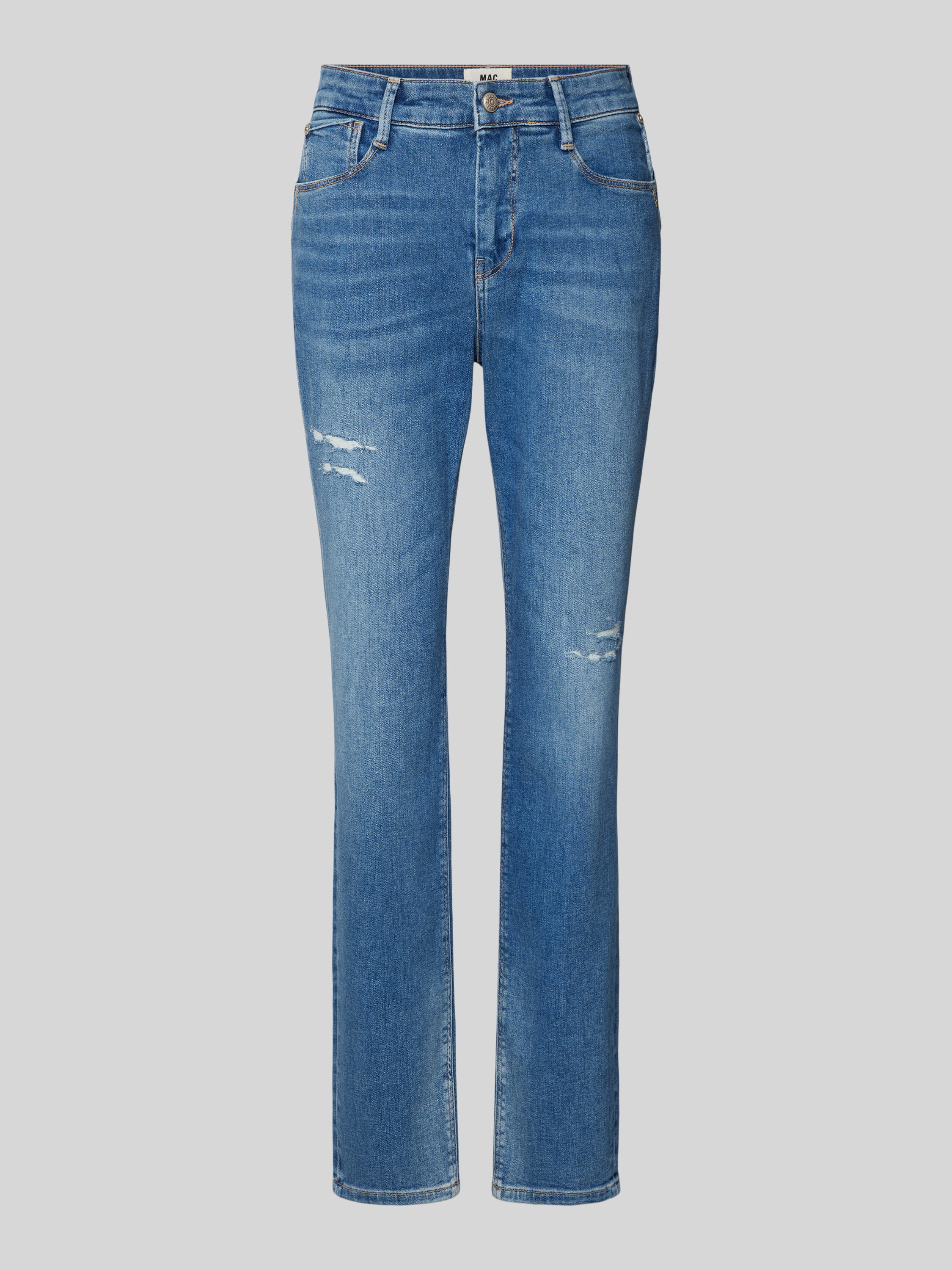 MAC Slim Fit Used-Look-Jeans Modell 'California' (blau) online kaufen