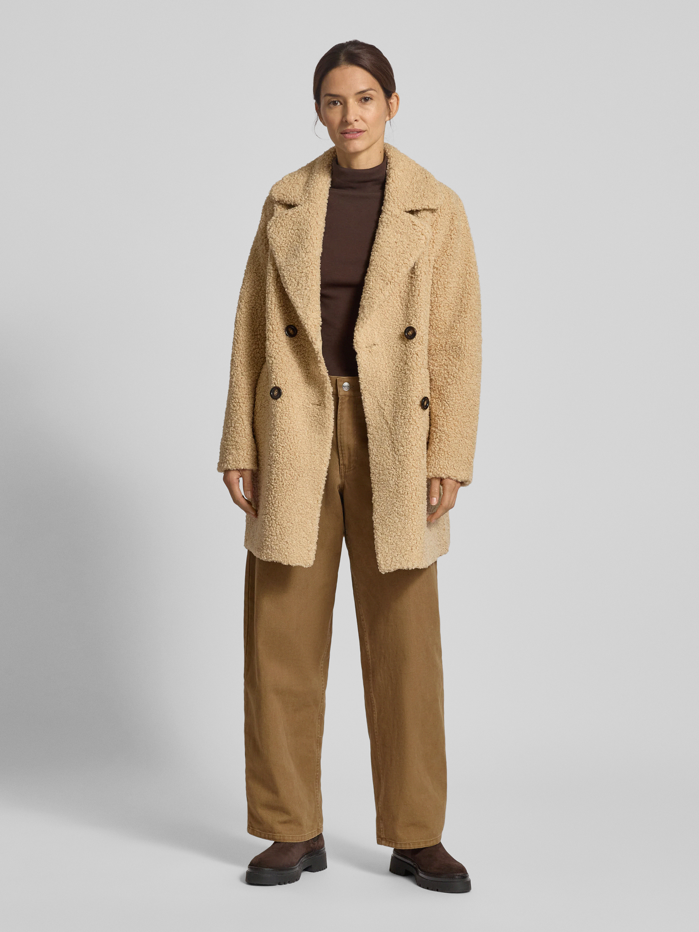 Soyaconcept Mantel aus Teddyfell mit Reverskragen Modell 'Mukite ...