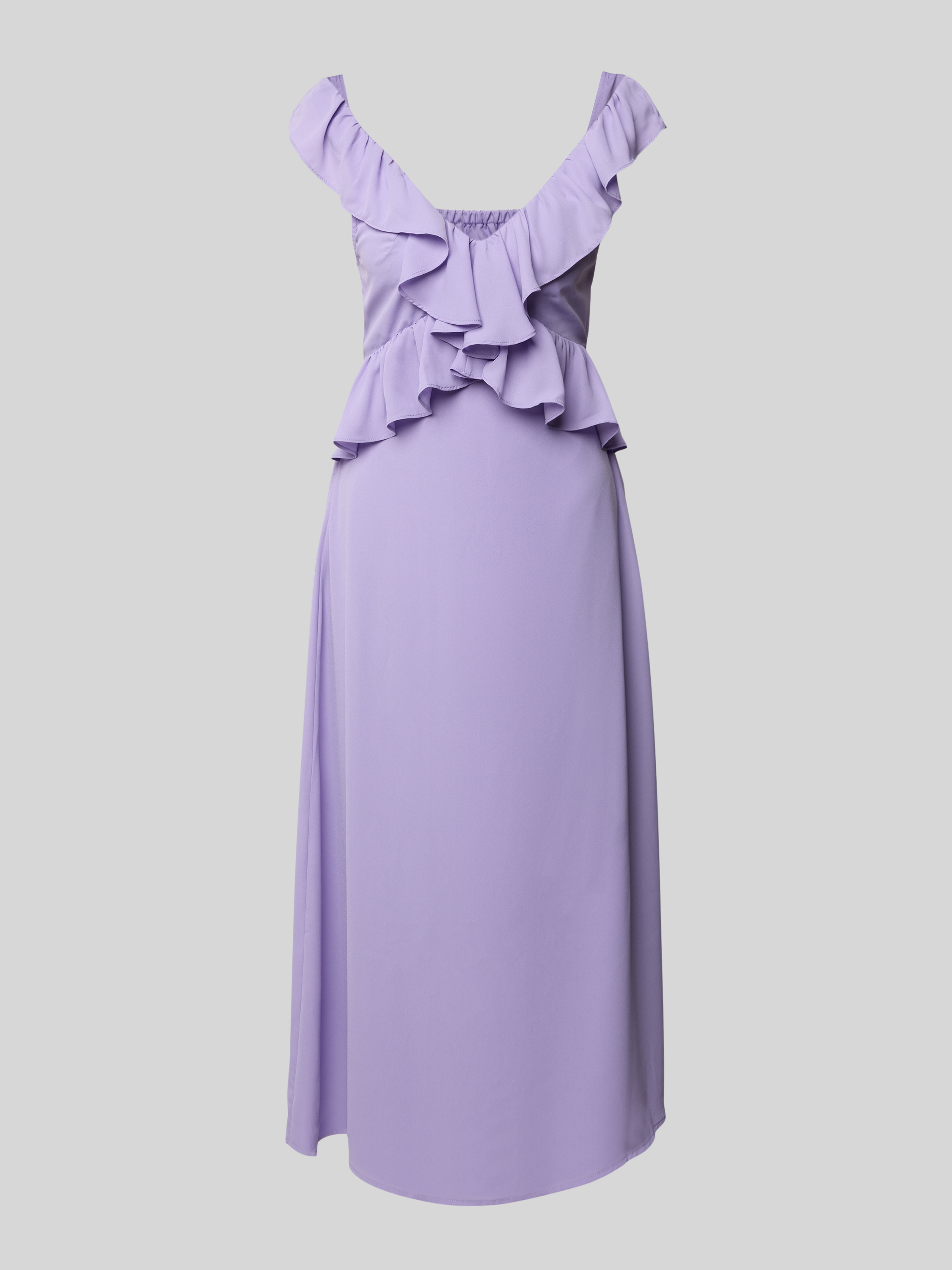 Vila Midikleid mit Volants Modell 'ELKE' (flieder) online kaufen