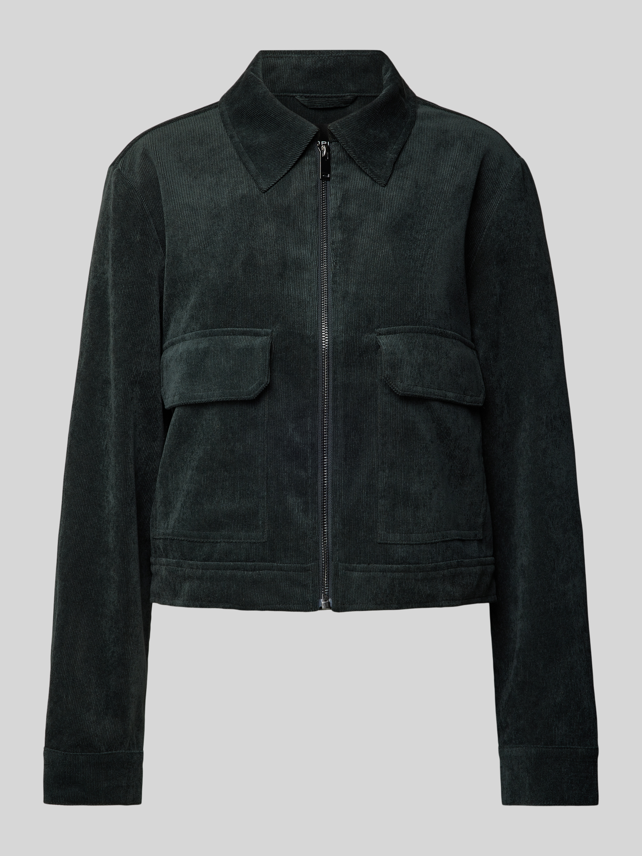 OPUS Jack met platte kraag, model 'Hanju' in donkergroen online kopen | P&C