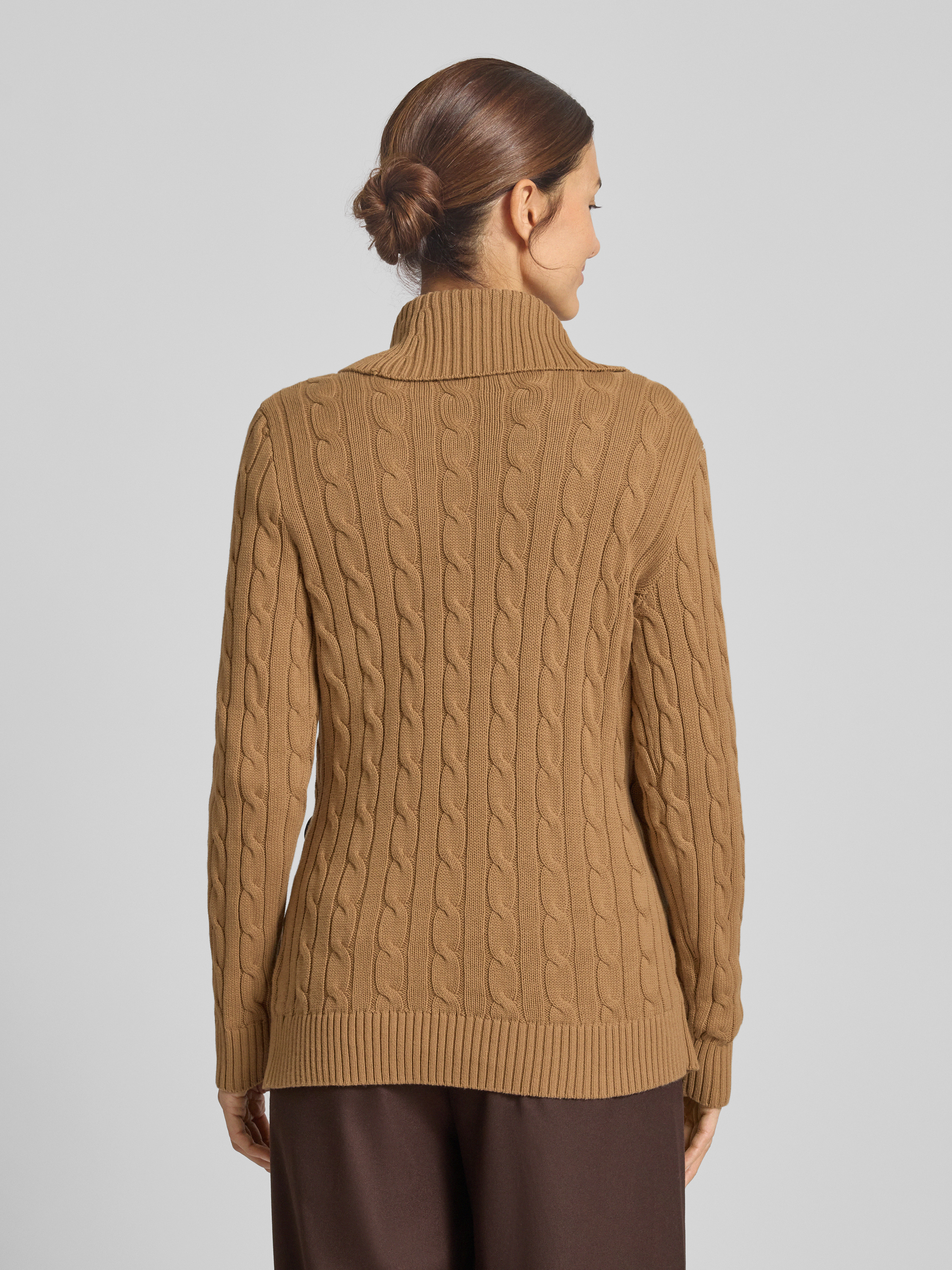 Lauren Ralph Lauren Strickjacke mit Zopfmuster Modell 'DONATO' (camel ...