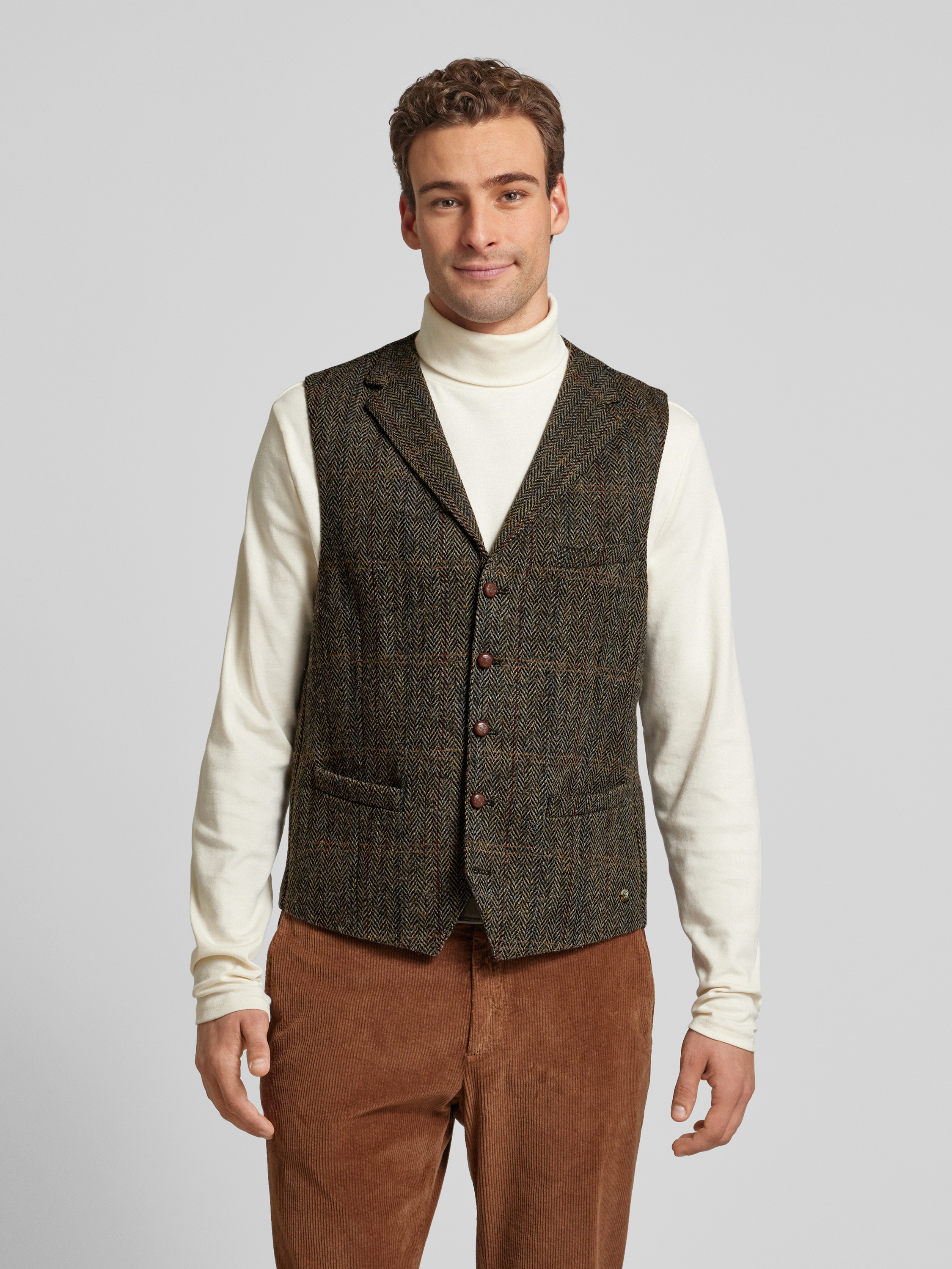 Carl Gross Weste Harris-Tweed aus Schurwolle Modell 'Warner ...