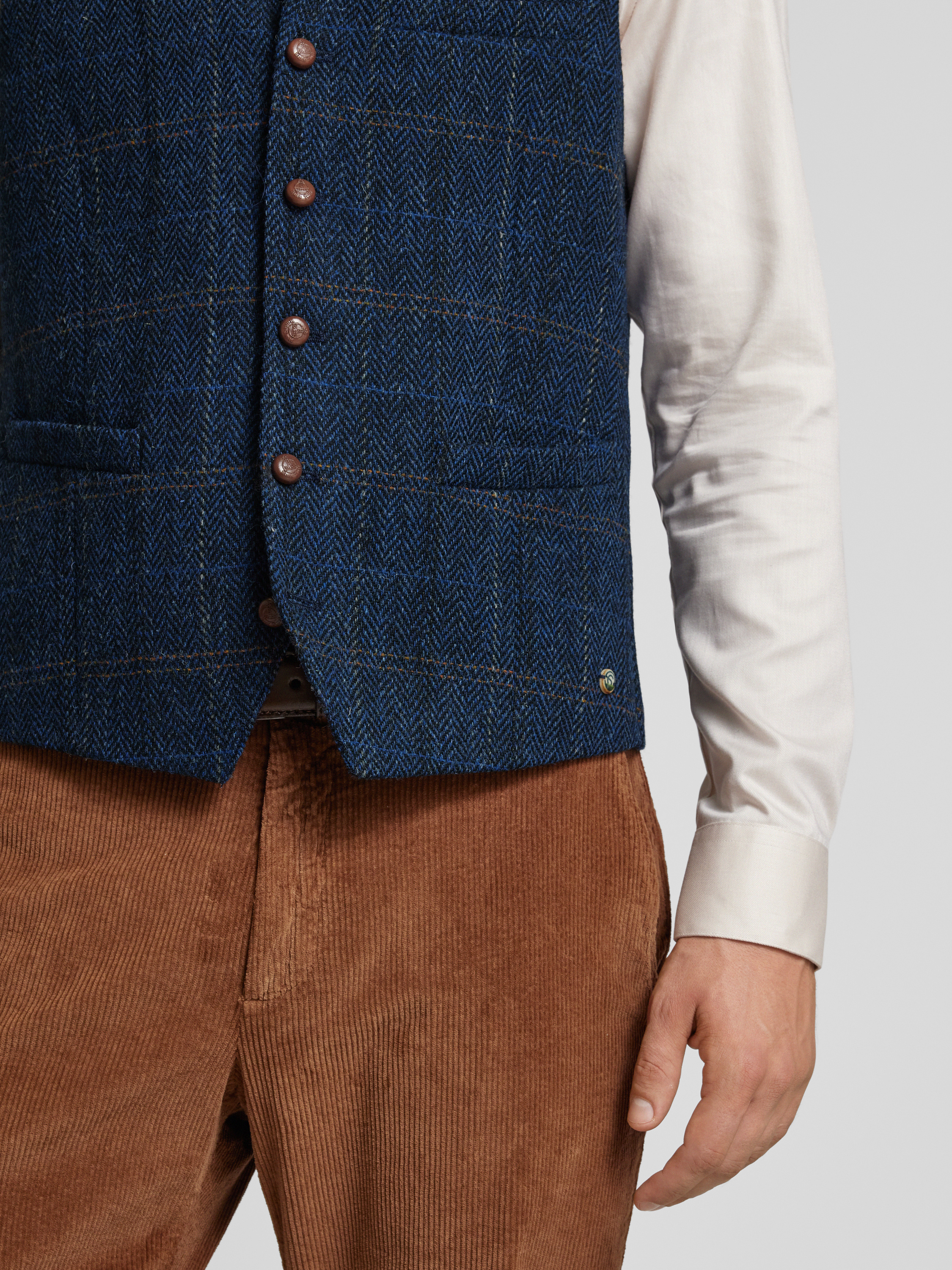 Carl Gross Weste Harris-Tweed aus Schurwolle Modell 'Warner ...