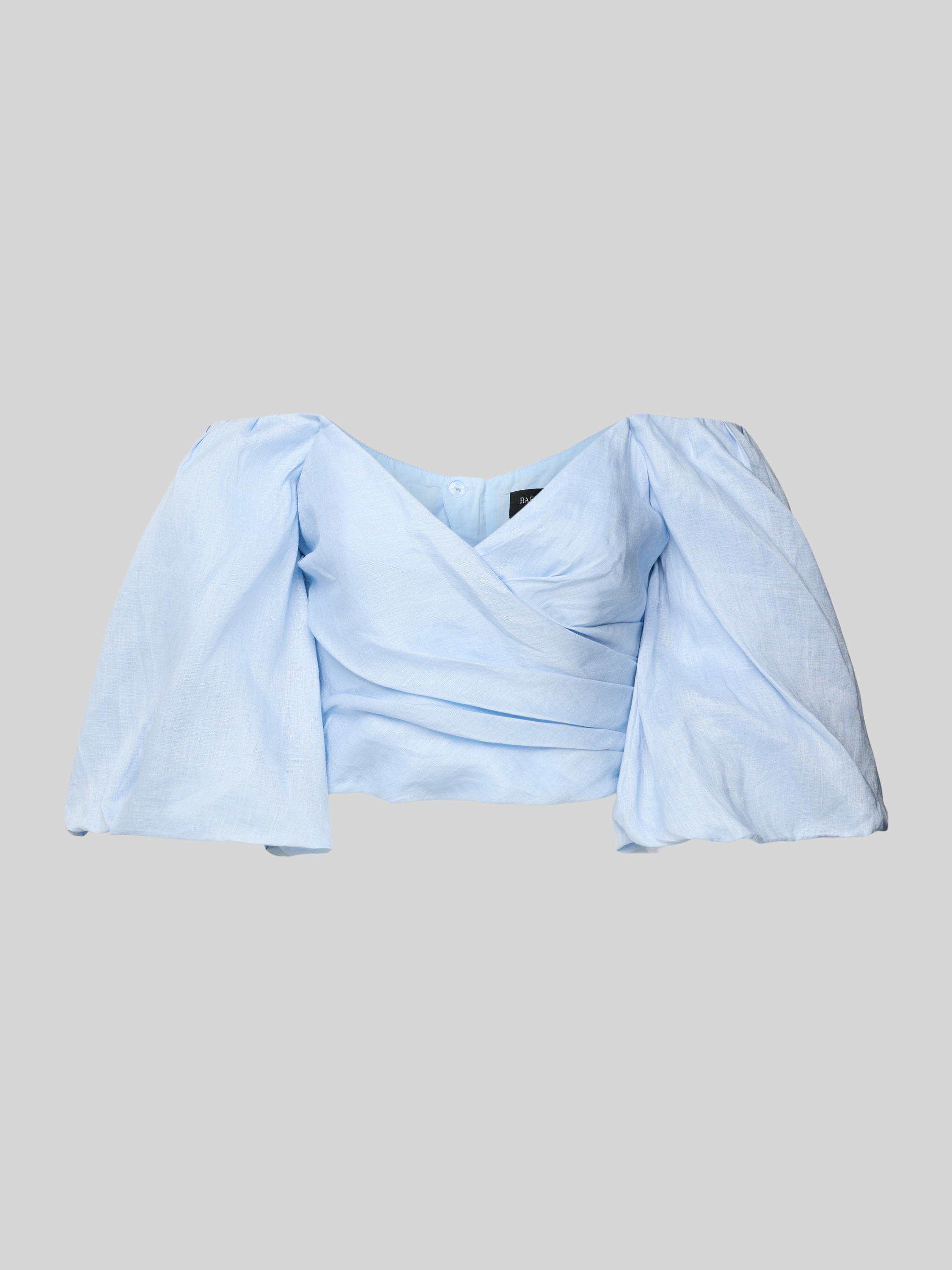 Bardot Slim Fit Leinenbluse mit V-Ausschnitt Modell 'EVA' (hellblau ...