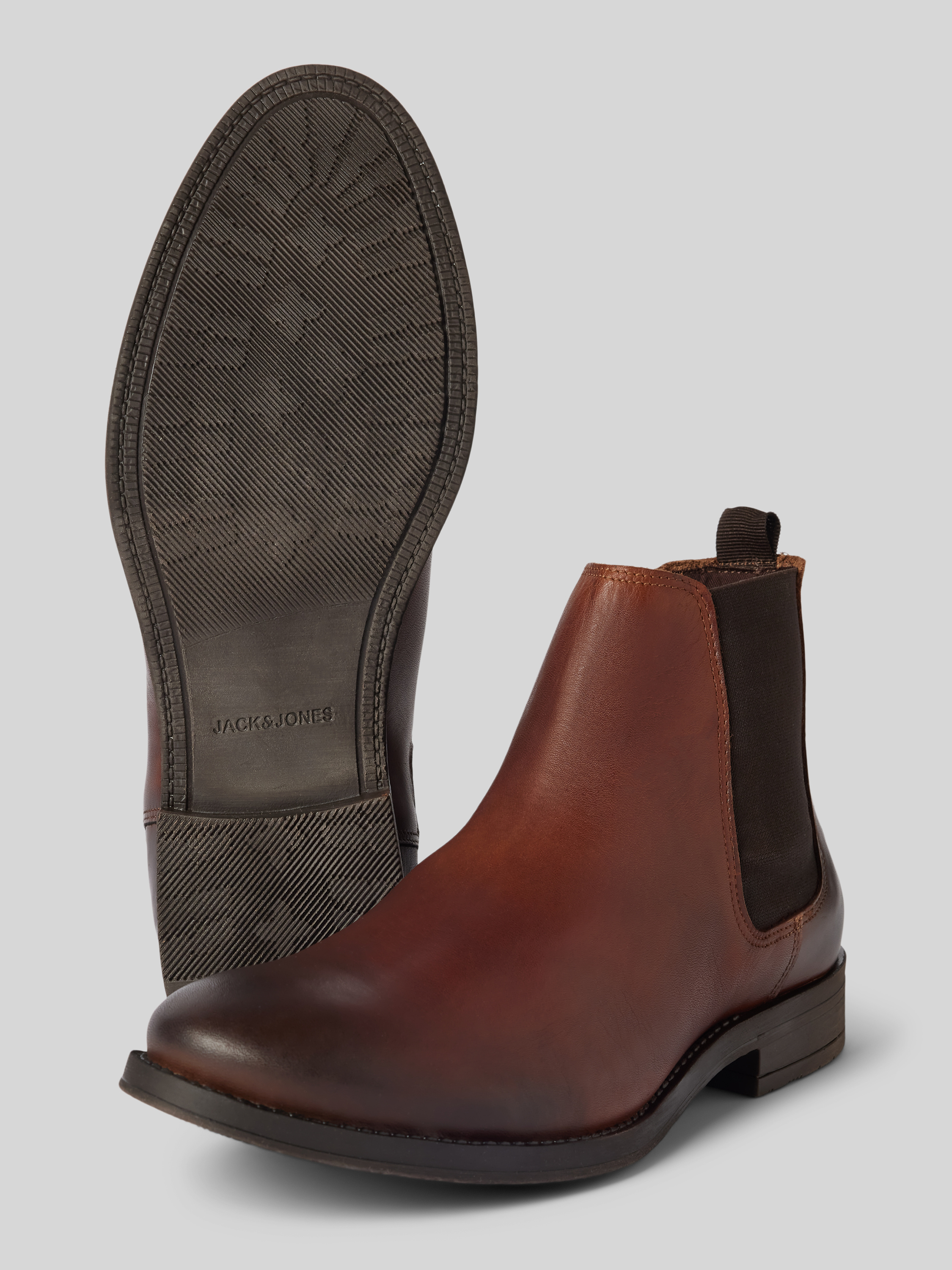 Jack & Jones Chelsea Boots aus Leder Modell 'WARGO' (cognac) online kaufen