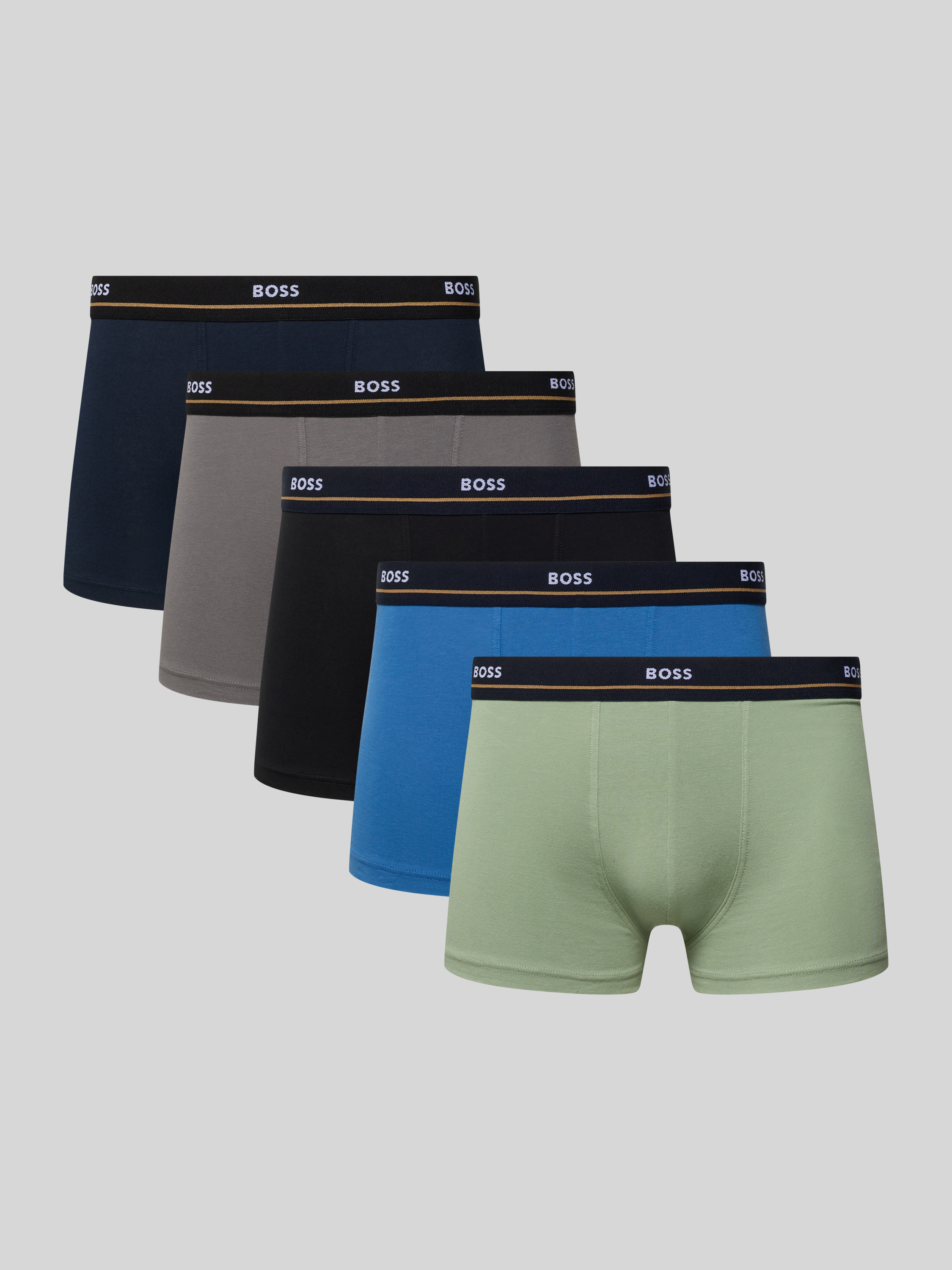 BOSS Trunks aus Baumwoll-Mix im 5er-Pack Modell 'ESSENTIAL' (lind ...