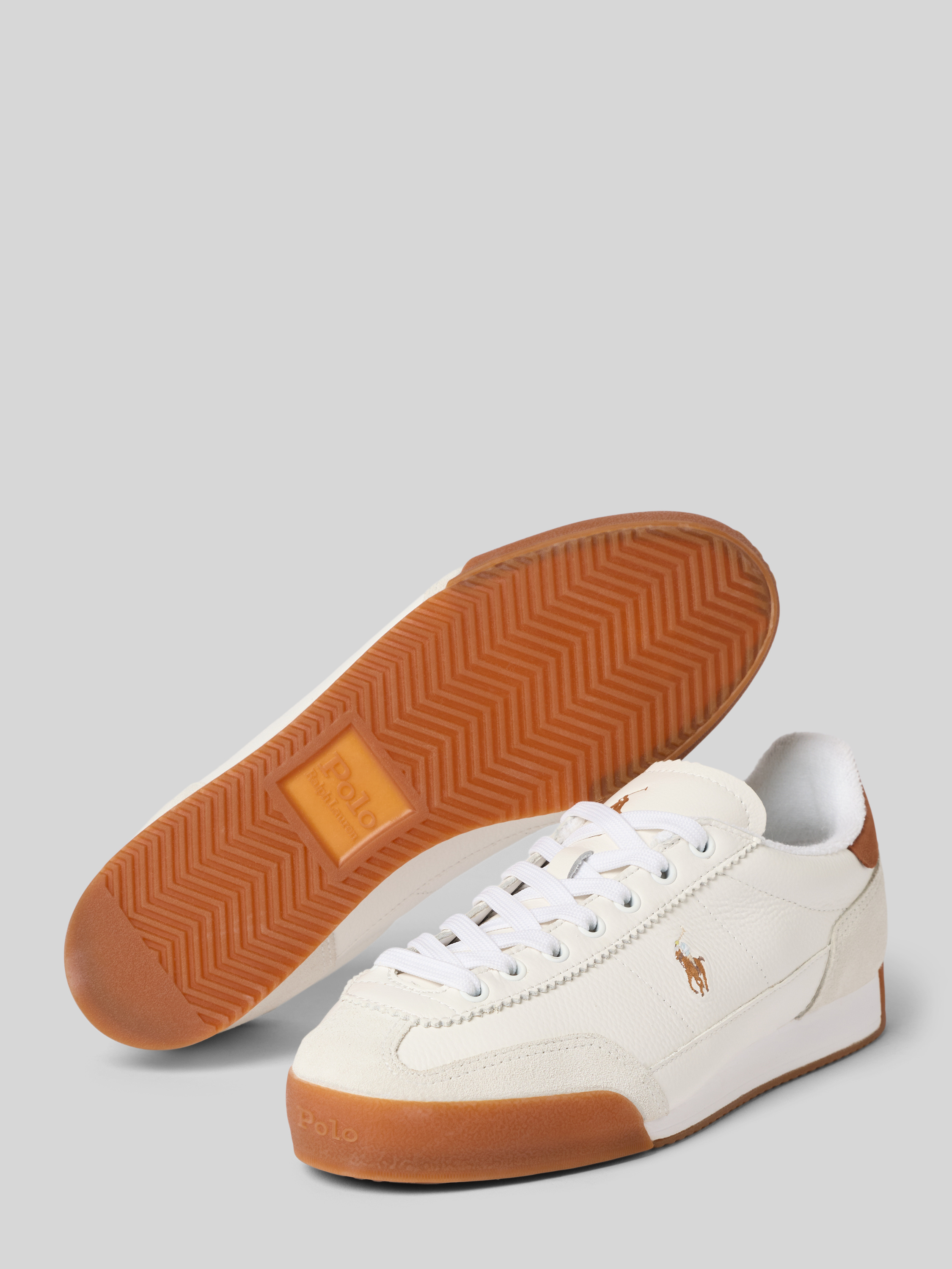 Polo Ralph Lauren Lage sneakers van echt leer, model 'HESTER' in wit ...
