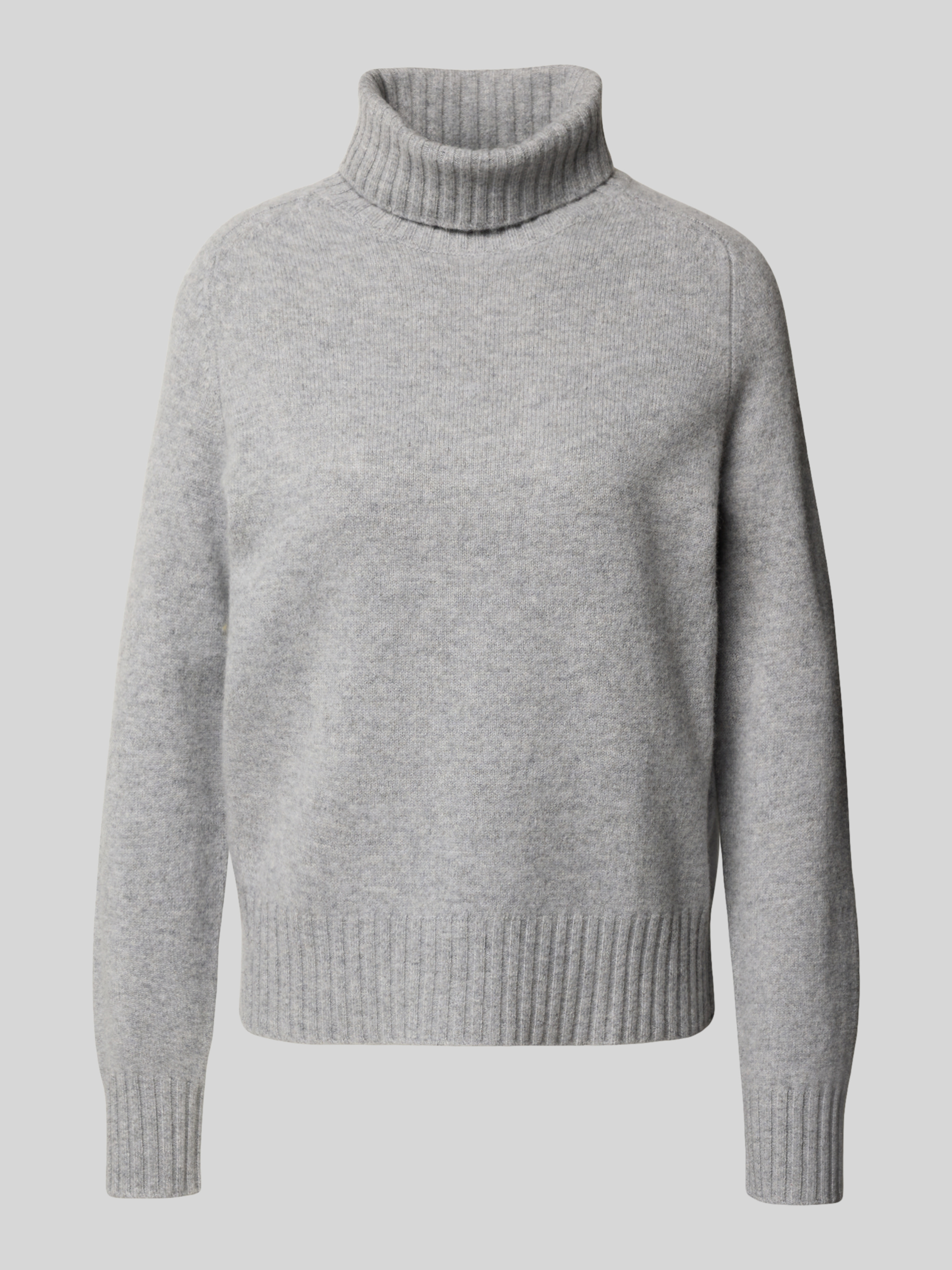 Fynch-Hatton Rollkragenpullover mit gerippten Abschlüssen (hellgrau melange) online kaufen