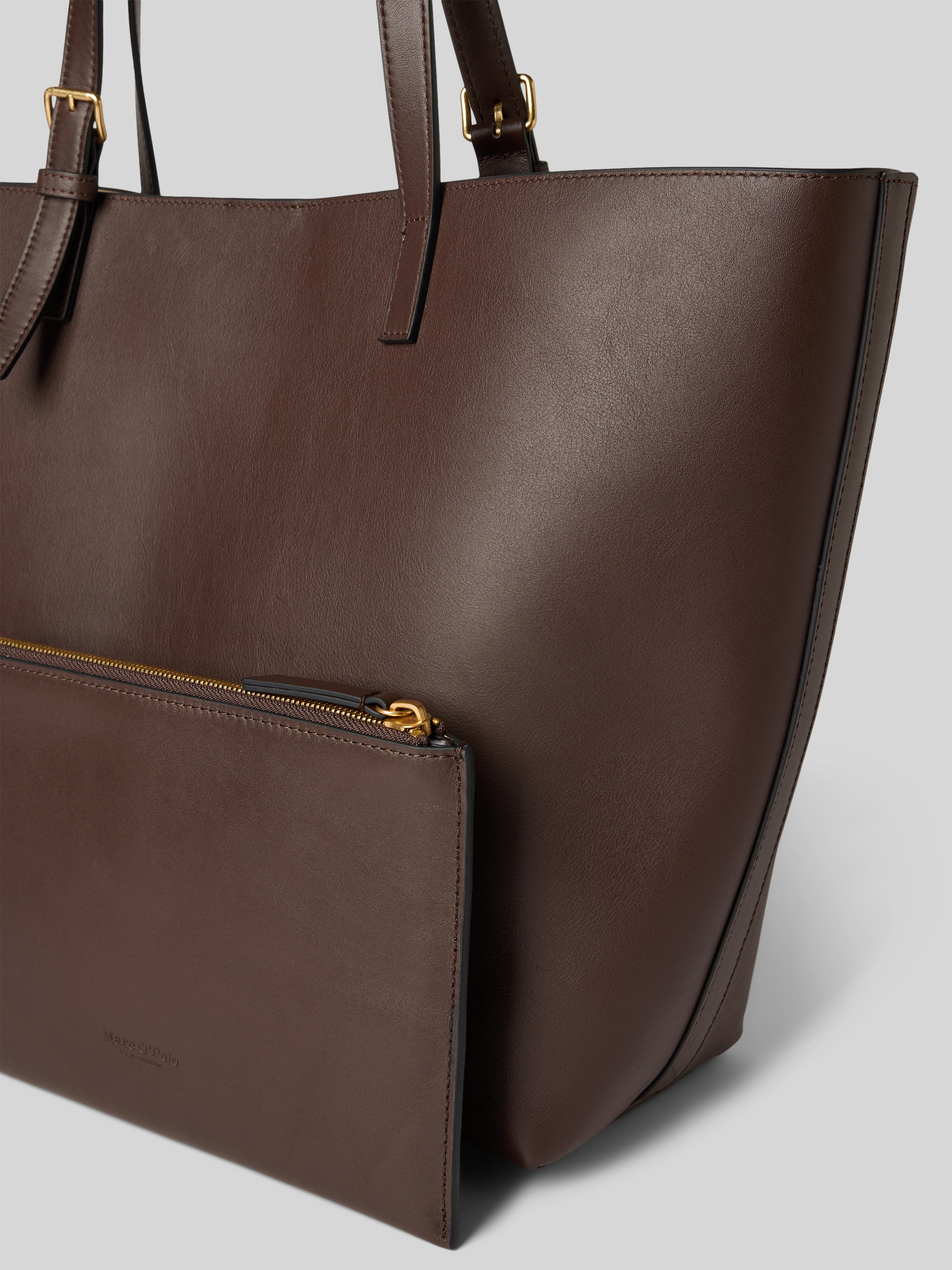 Marc O'Polo Shopper aus echtem Rindsleder (dunkelbraun) online kaufen
