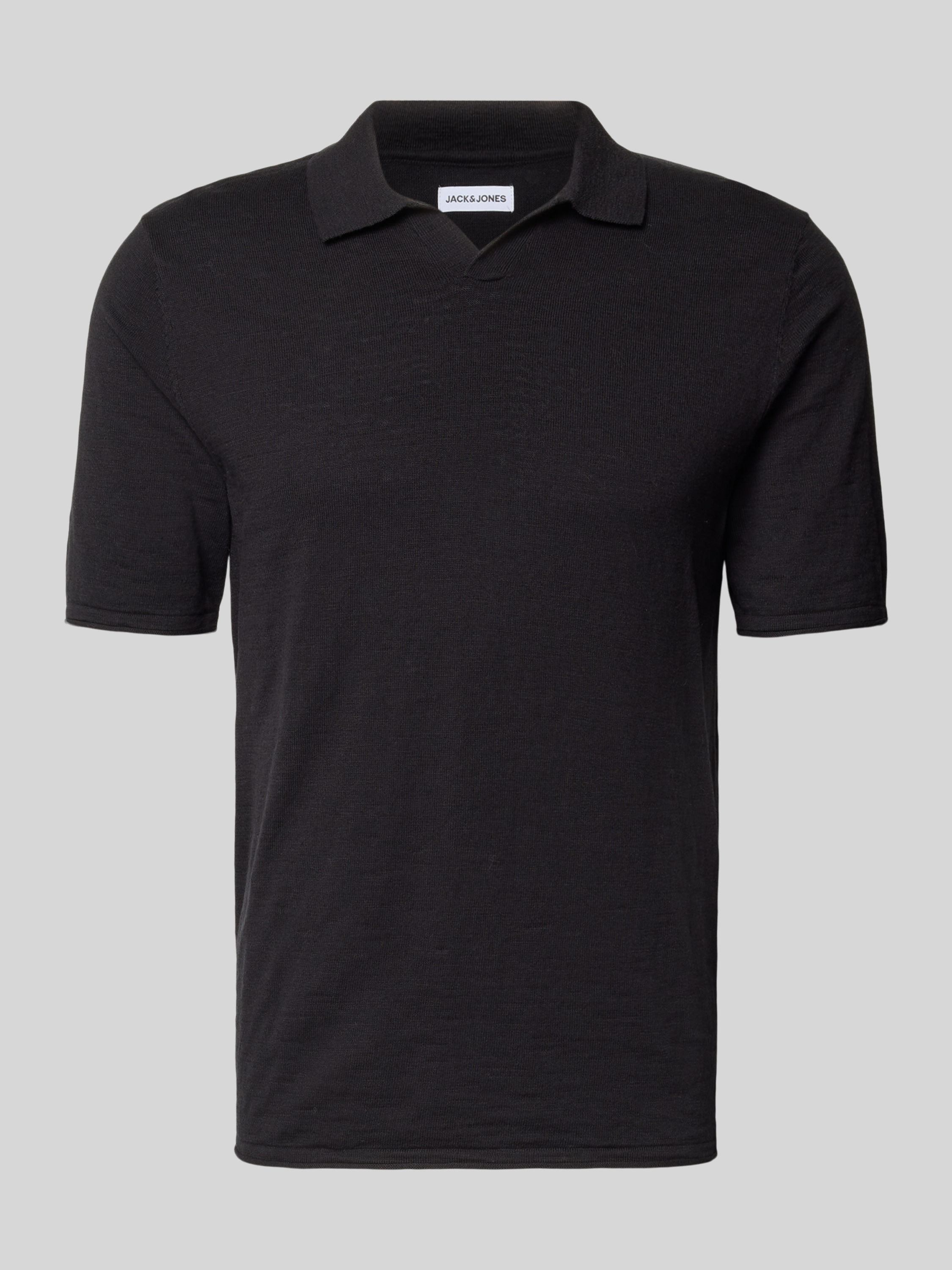 Jack & Jones Slim Fit Poloshirt in Strick-Optik Modell 'Kane' (black ...