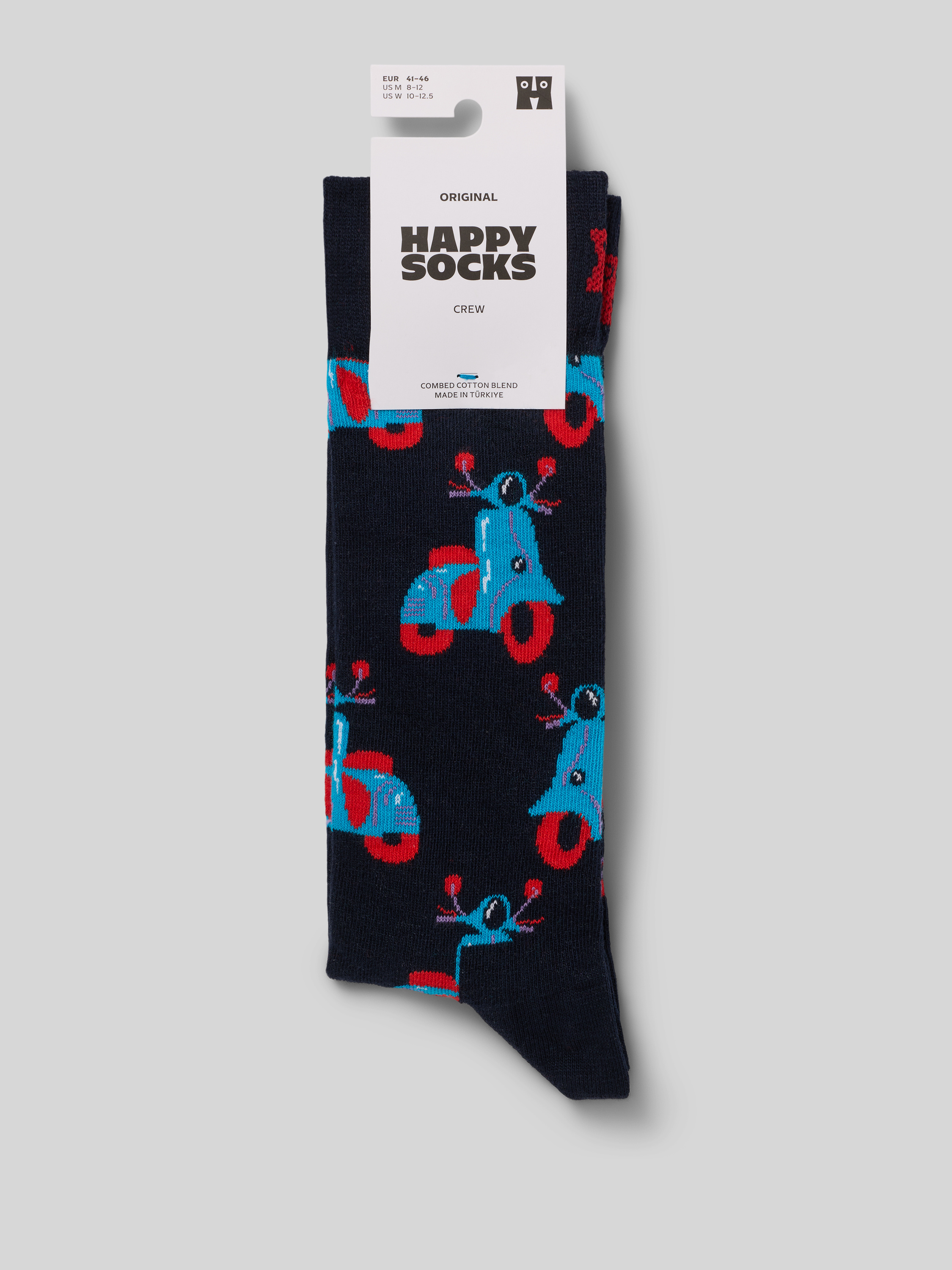 Happy Socks Sokken met motiefprint, model 'Scooter' in marineblauw ...
