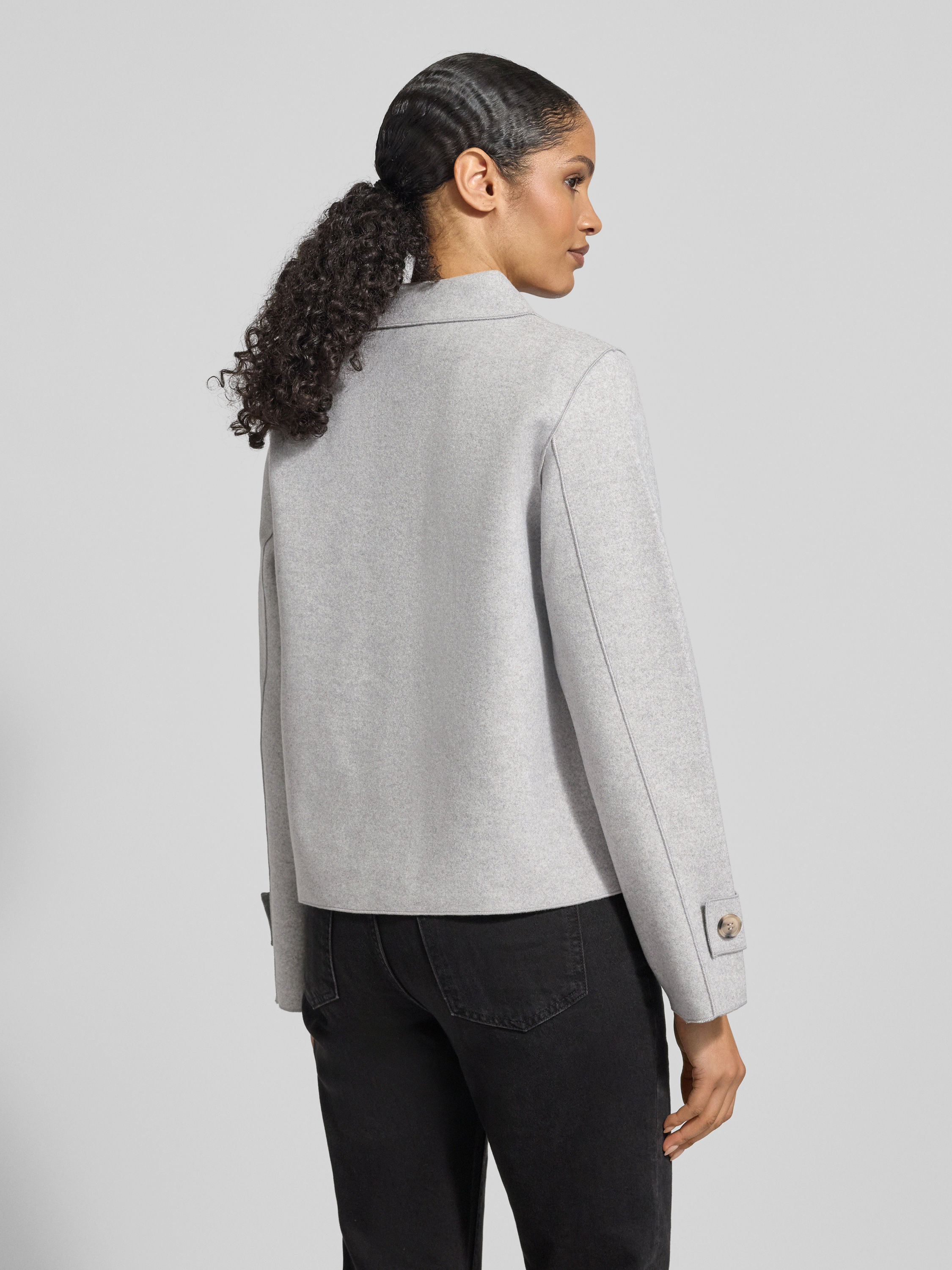 Vila Jack met platte kraag, model 'Juice in lichtgrijs online kopen | P&C