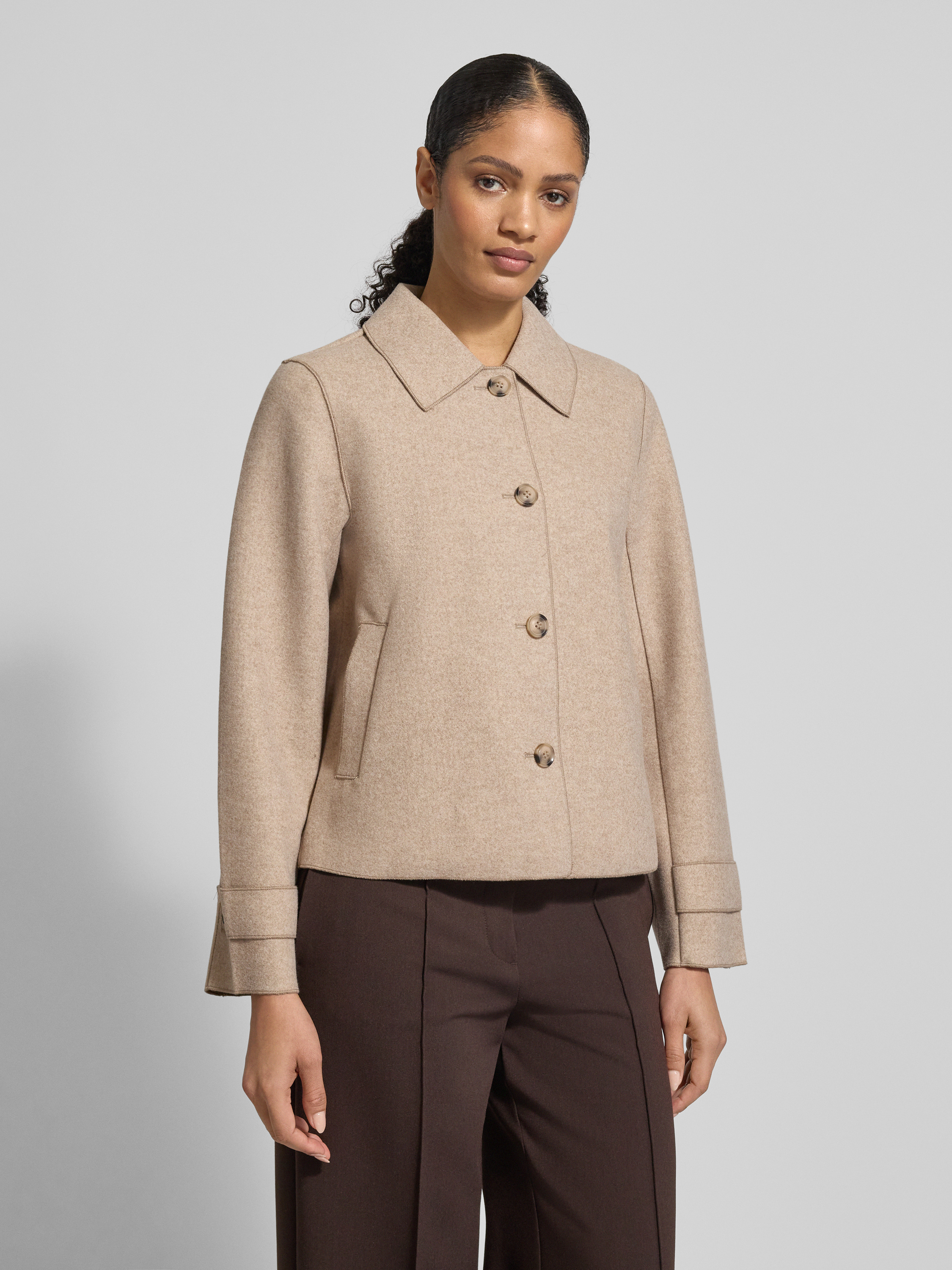 Vila Jack met platte kraag, model 'Juice in taupe online kopen | P&C