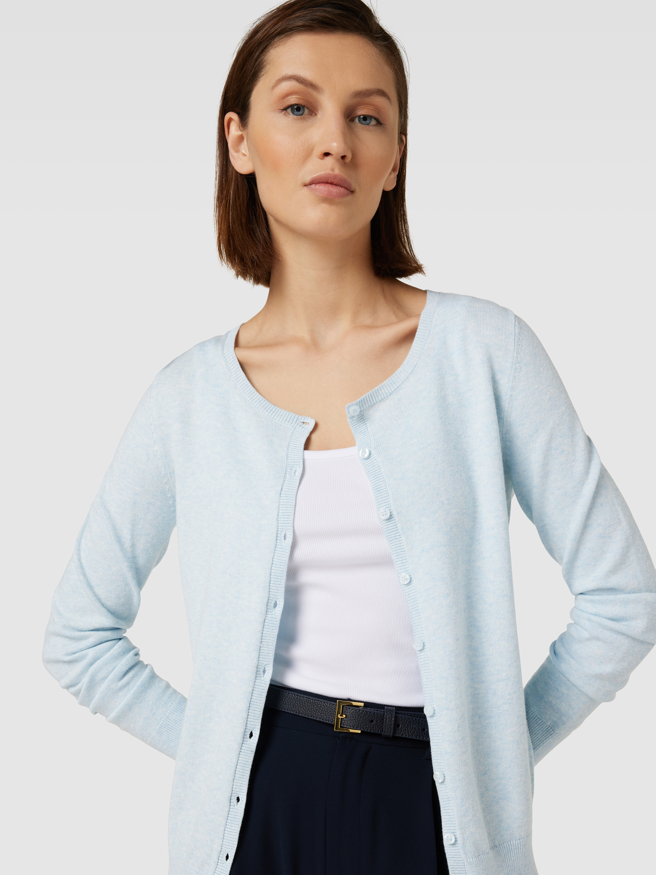 Montego Cardigan mit durchgehender Knopfleiste (hellblau melange ...