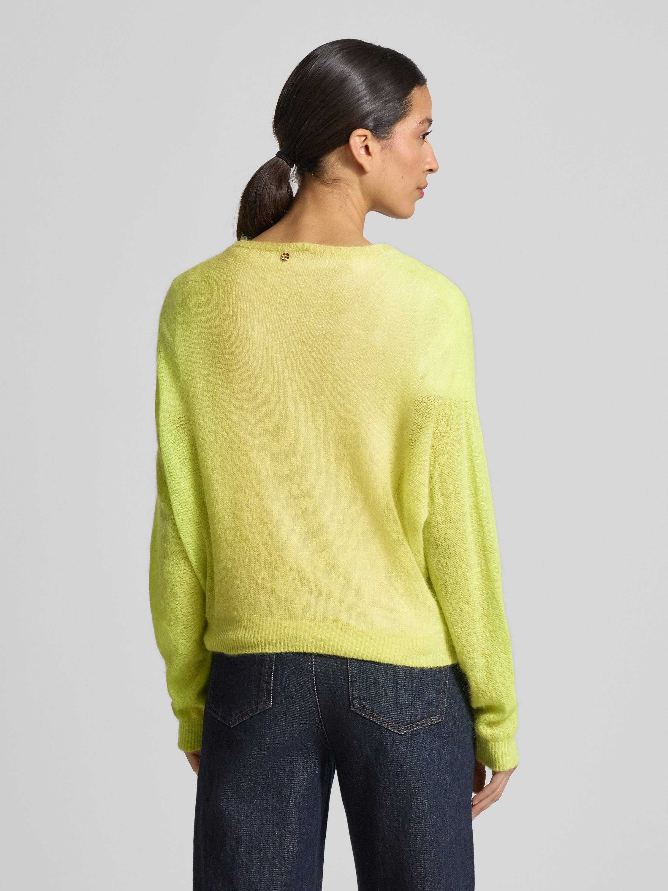 Rich & Royal Regular fit pullover van alpacamix in gebreide look in lichtgroen online kopen | P&C