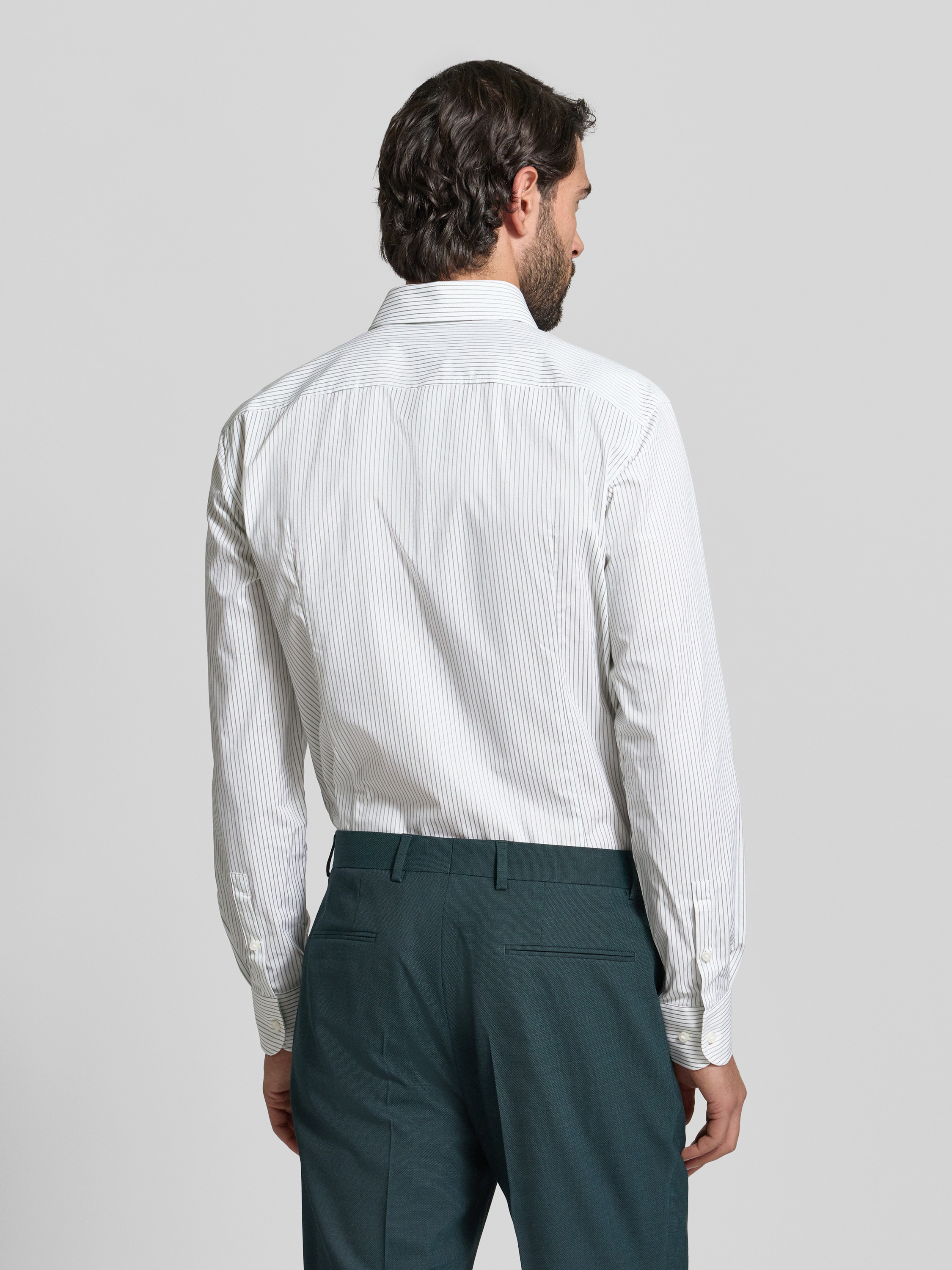 BOSS Slim fit zakelijk overhemd van katoenmix, model 'HANK' in groen ...