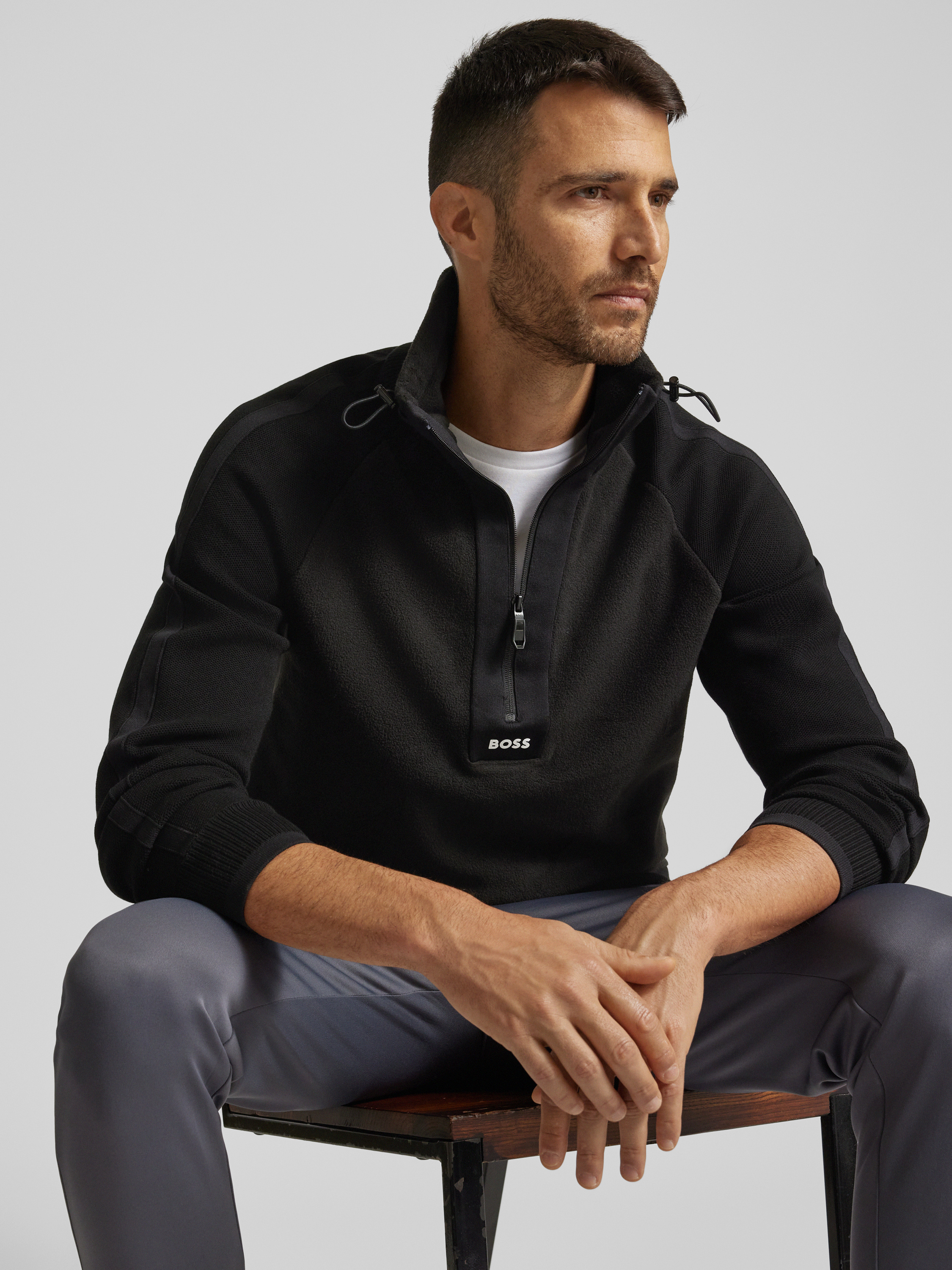 BOSS Green Sweatshirt mit Stehkragen Modell 'Zartic' (black) online kaufen