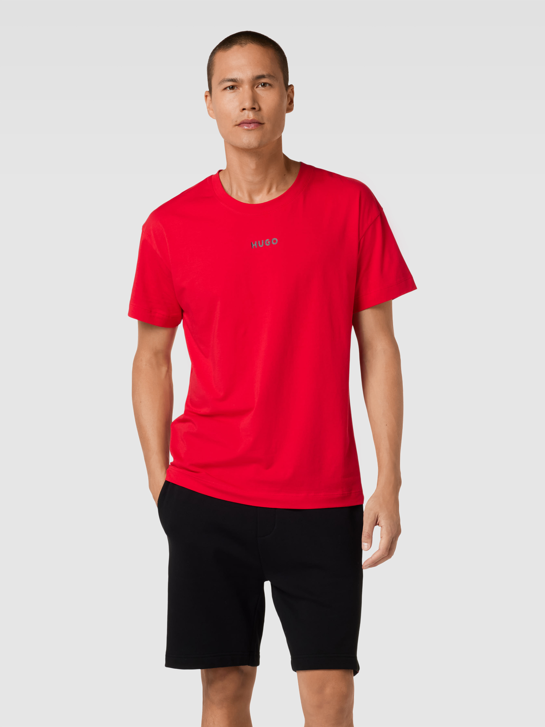 HUGO Oversized T-Shirt mit Label-Print Modell 'Linked' (rot) online kaufen